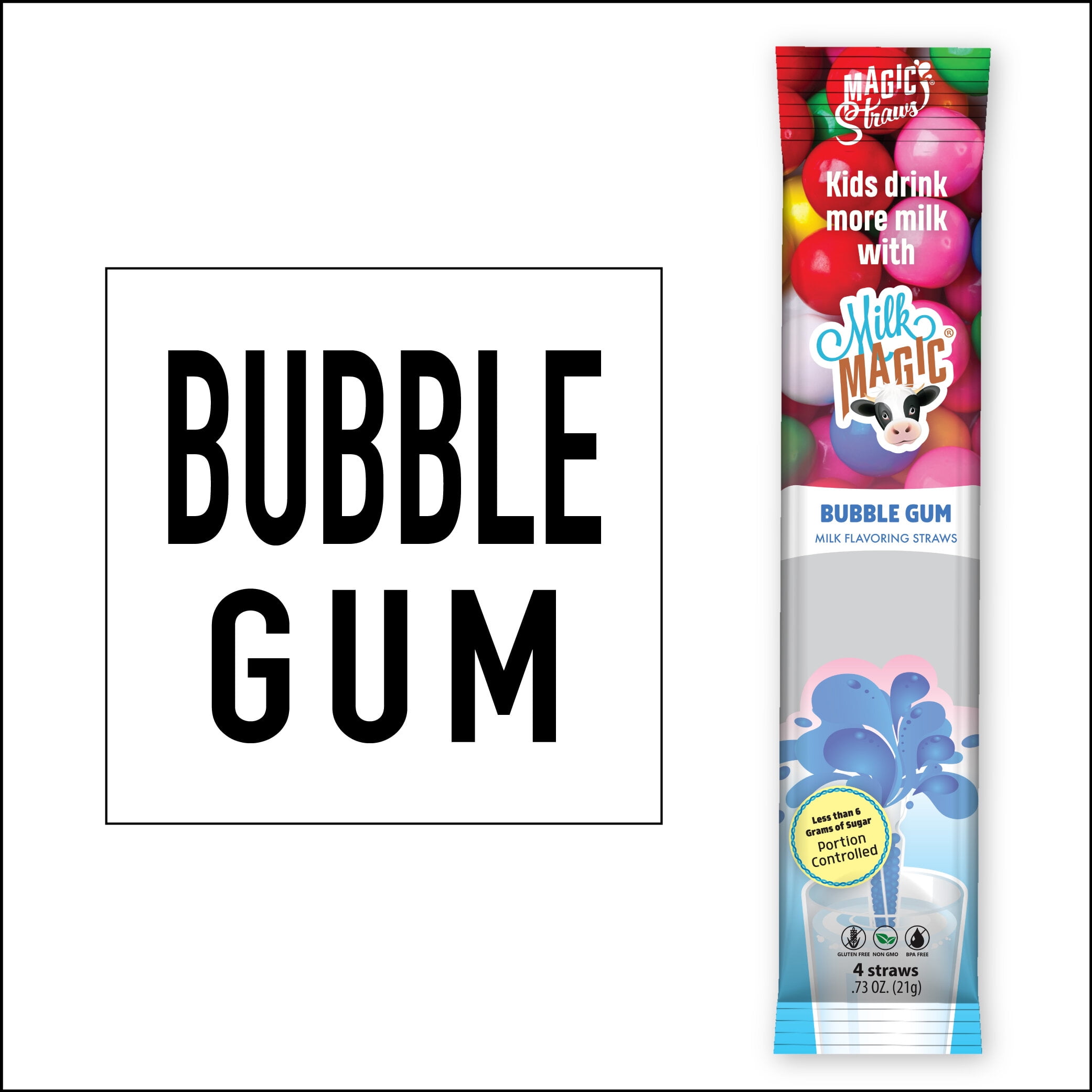 Magic Straws Bubble Gum Milk Straws, Gluten Free - Walmart.com