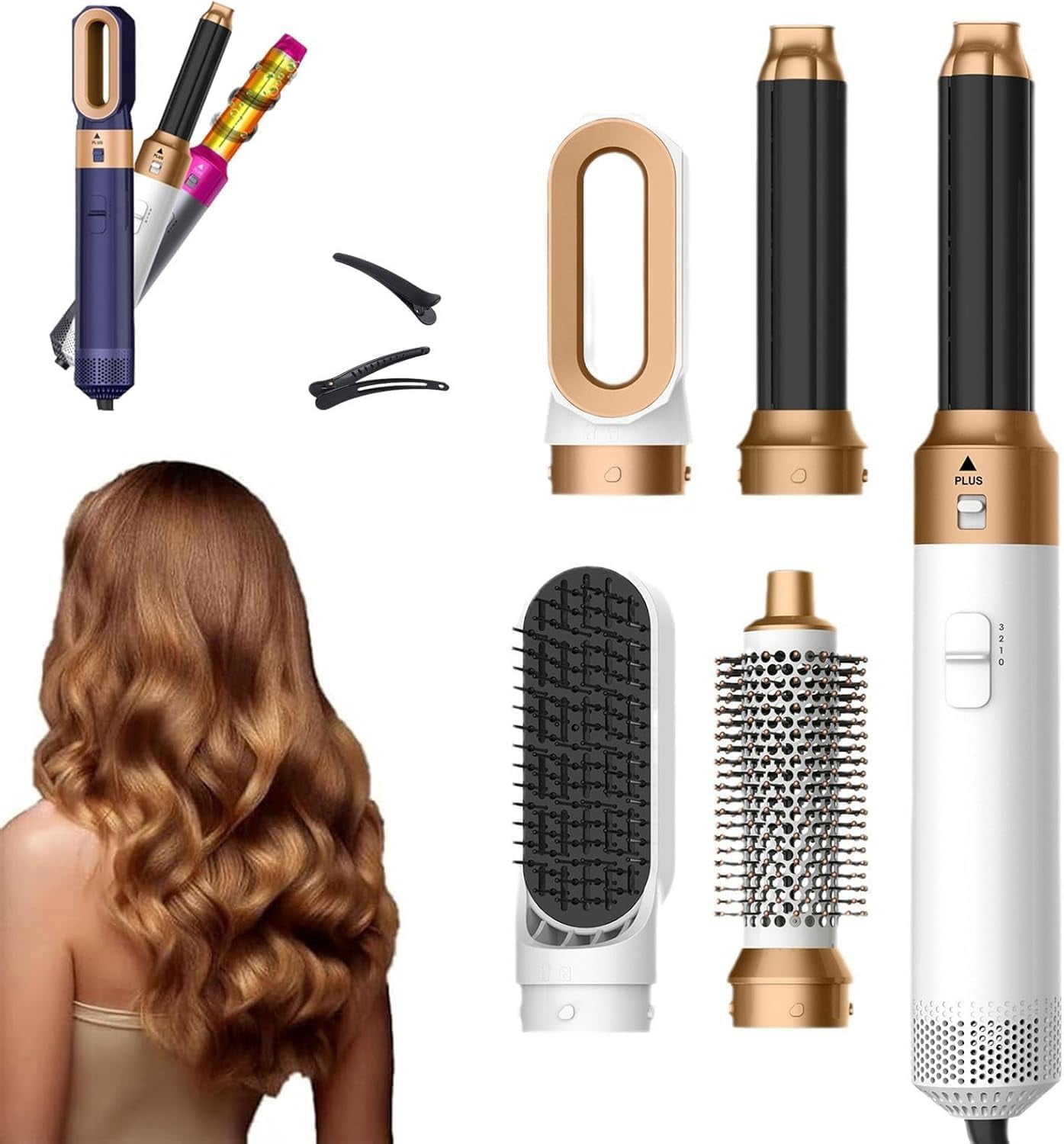 MagicStyler 4-in-1 Hot Air Styler, Rotating Curling Iron Brush, Auto ...