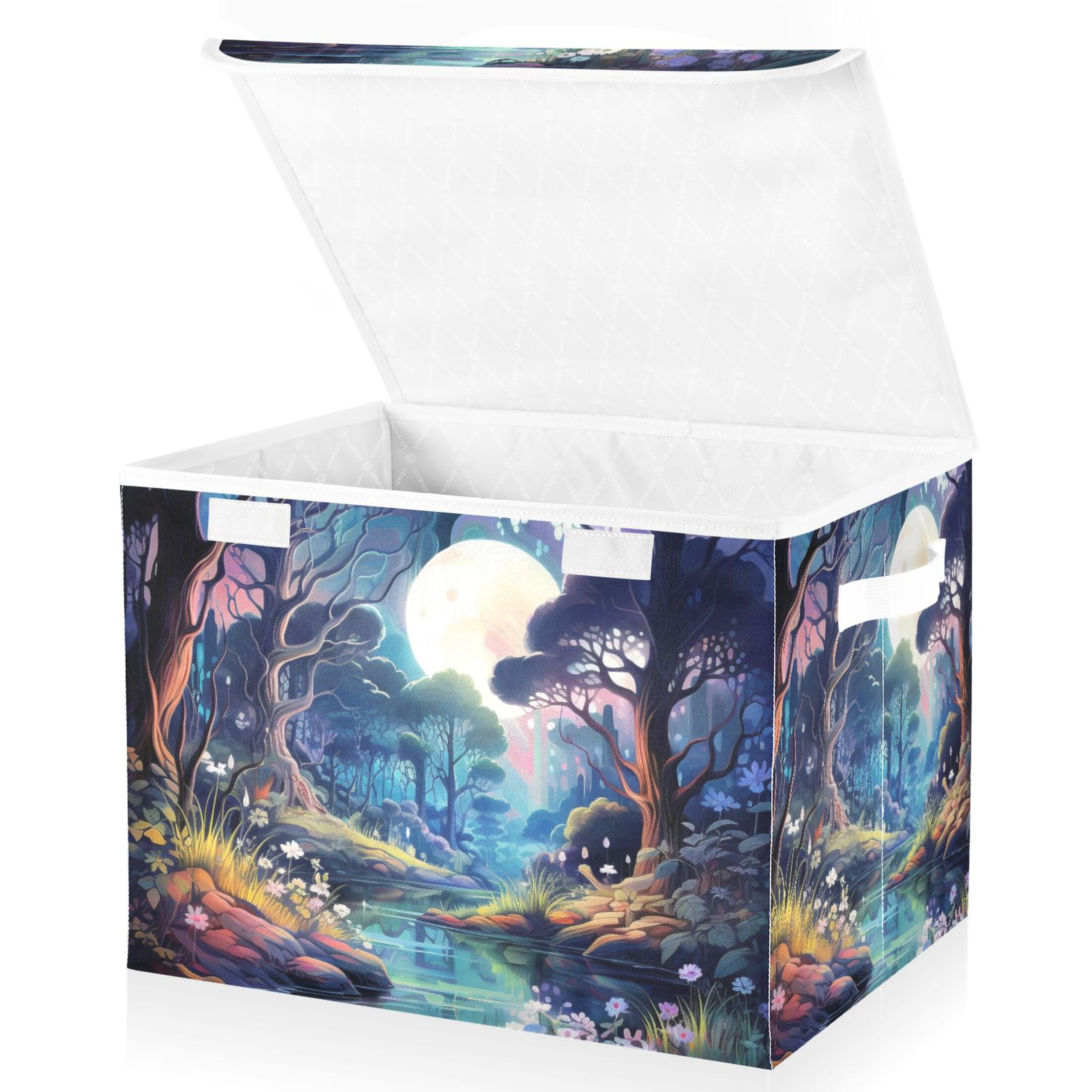 Magic Sunset Landscape Large Lidded Bin Foldable Storage Baskets Boxes ...