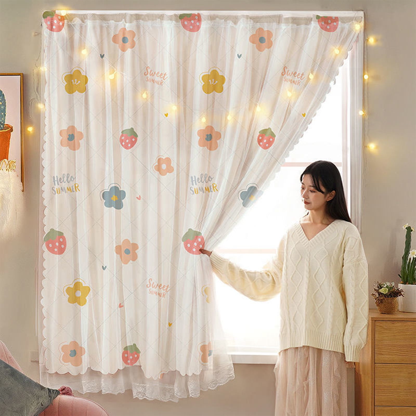 Magic Tape Stick on Curtains Blackout Curtains for Bedroom no Drillng ...