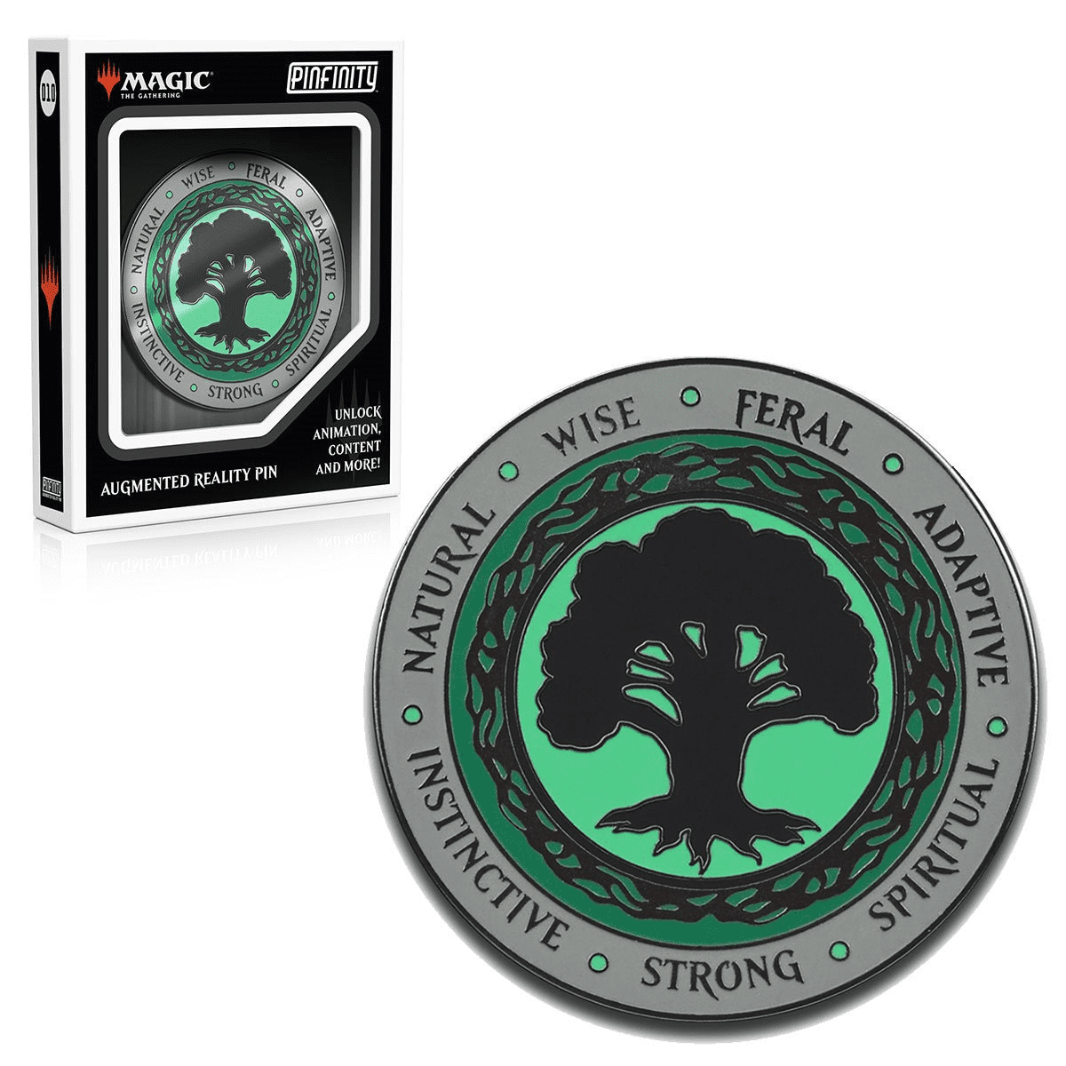 Magic: The Gathering Green Mana Crest Augmented Reality Enamel Pin ...
