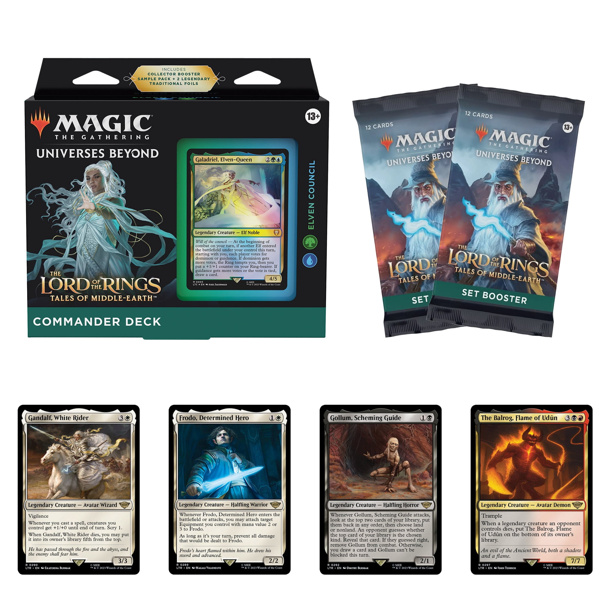 Magic: The Gathering The Lord of the Rings Commander Deck Bundle ...
