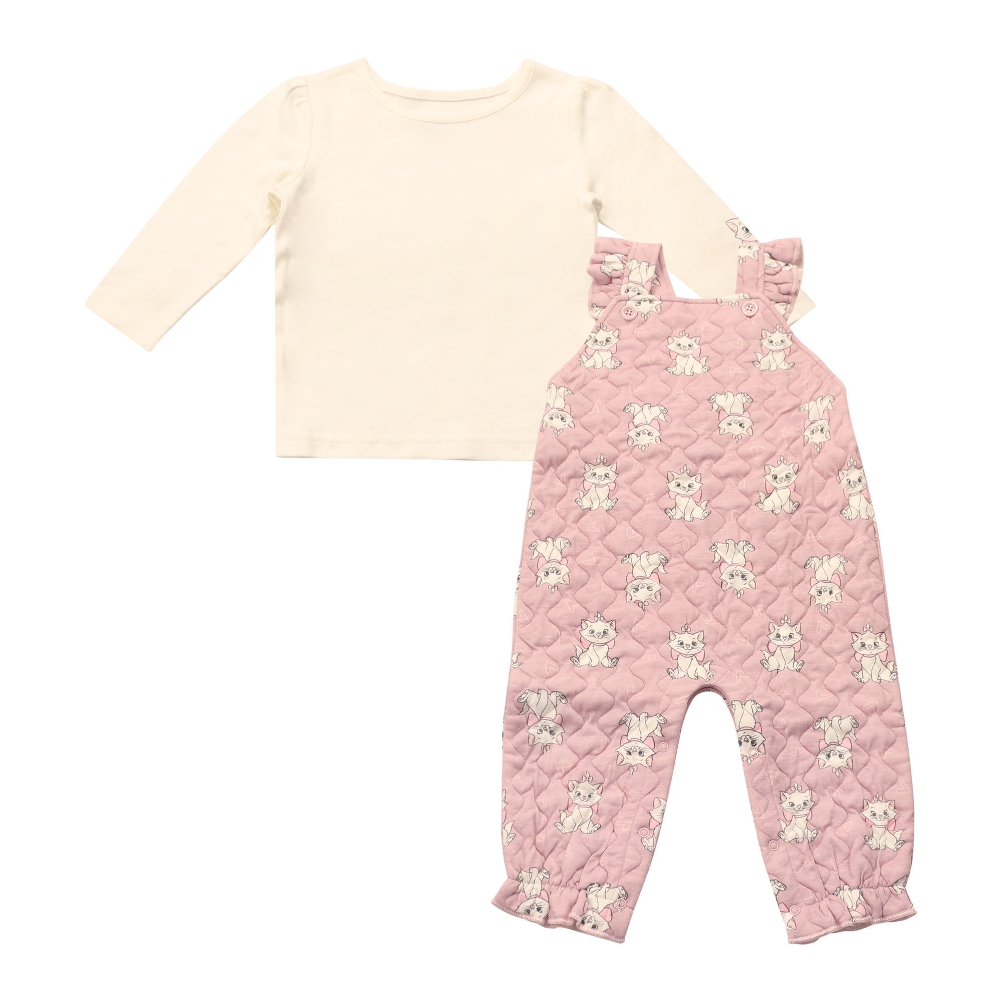 Disney Clothes Baby Girls 2-Piece Overall Set – Long Sleeve Top with ...