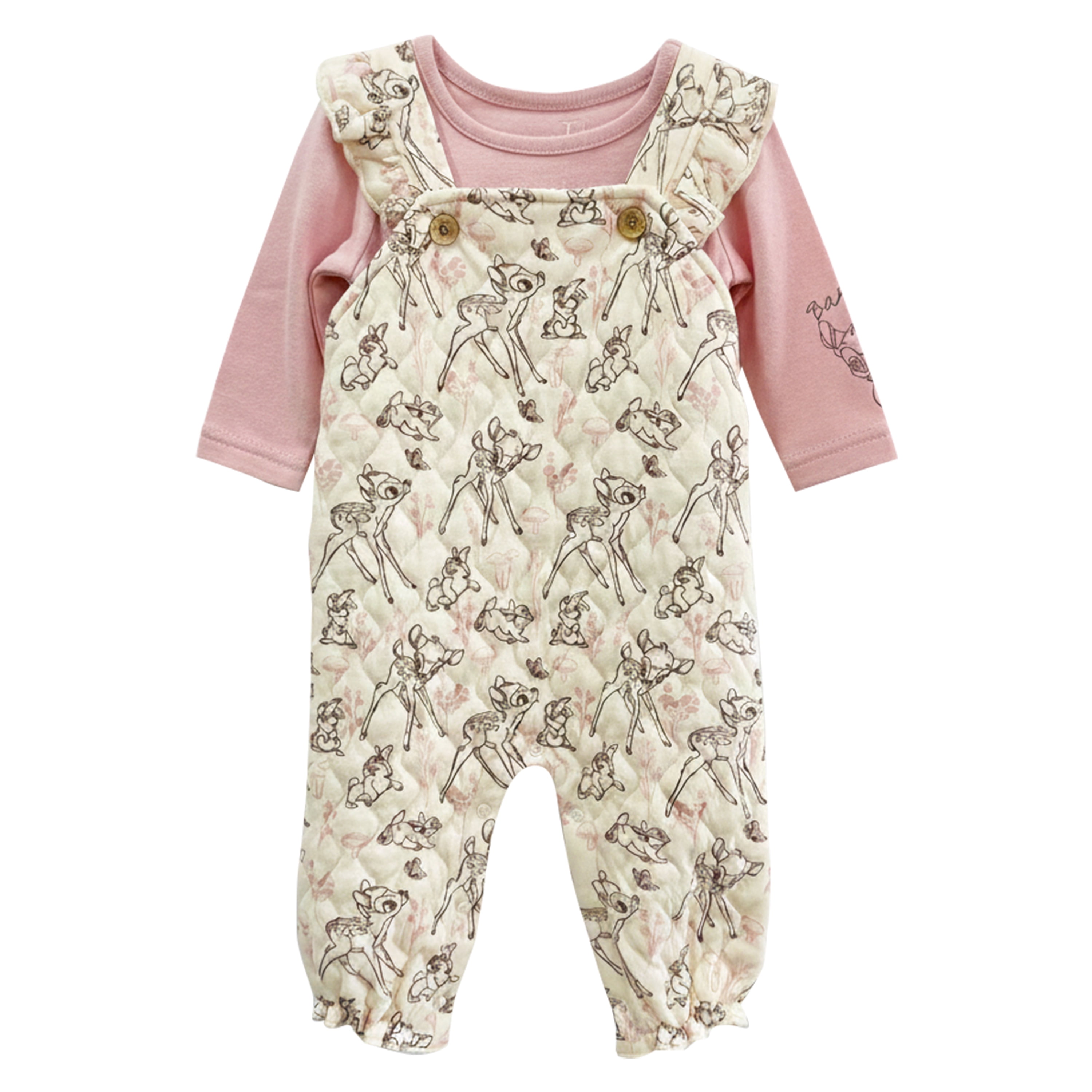 Disney Clothes Baby Girls 2-Piece Overall Set – Long Sleeve Top with ...