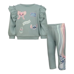 Disney Lilo & Stitch French Terry T-Shirt and Shorts Outfit Set Little ...