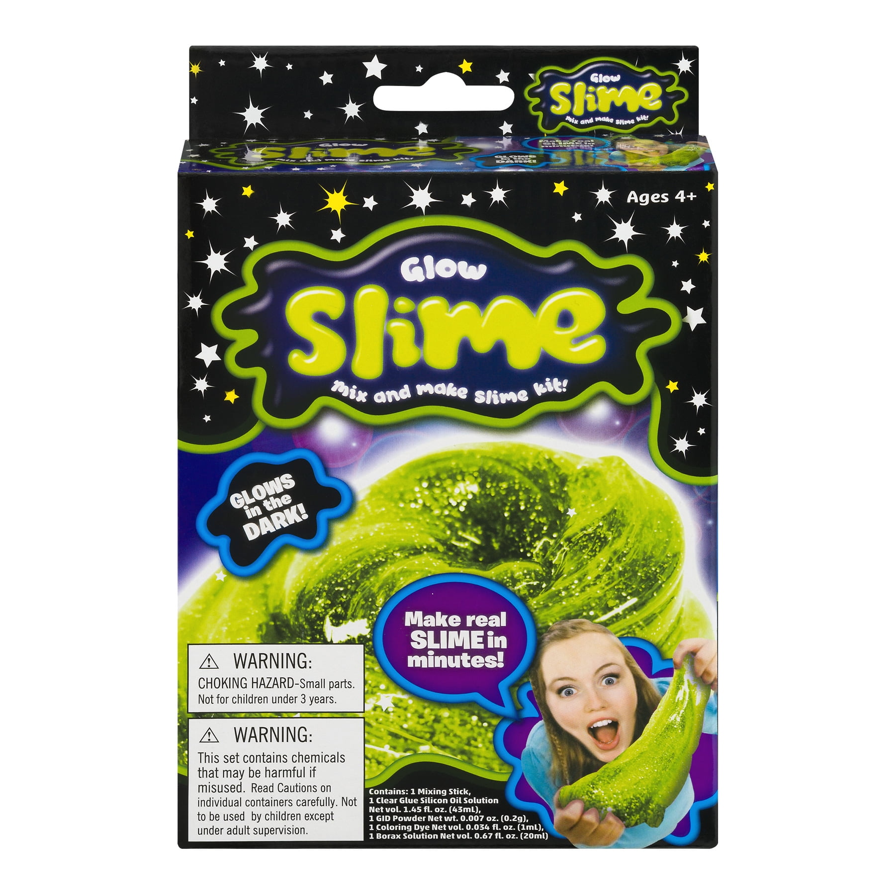 Magic Time Glow Slime Kit - Glows in the Dark - Ages 4+ - Walmart.com