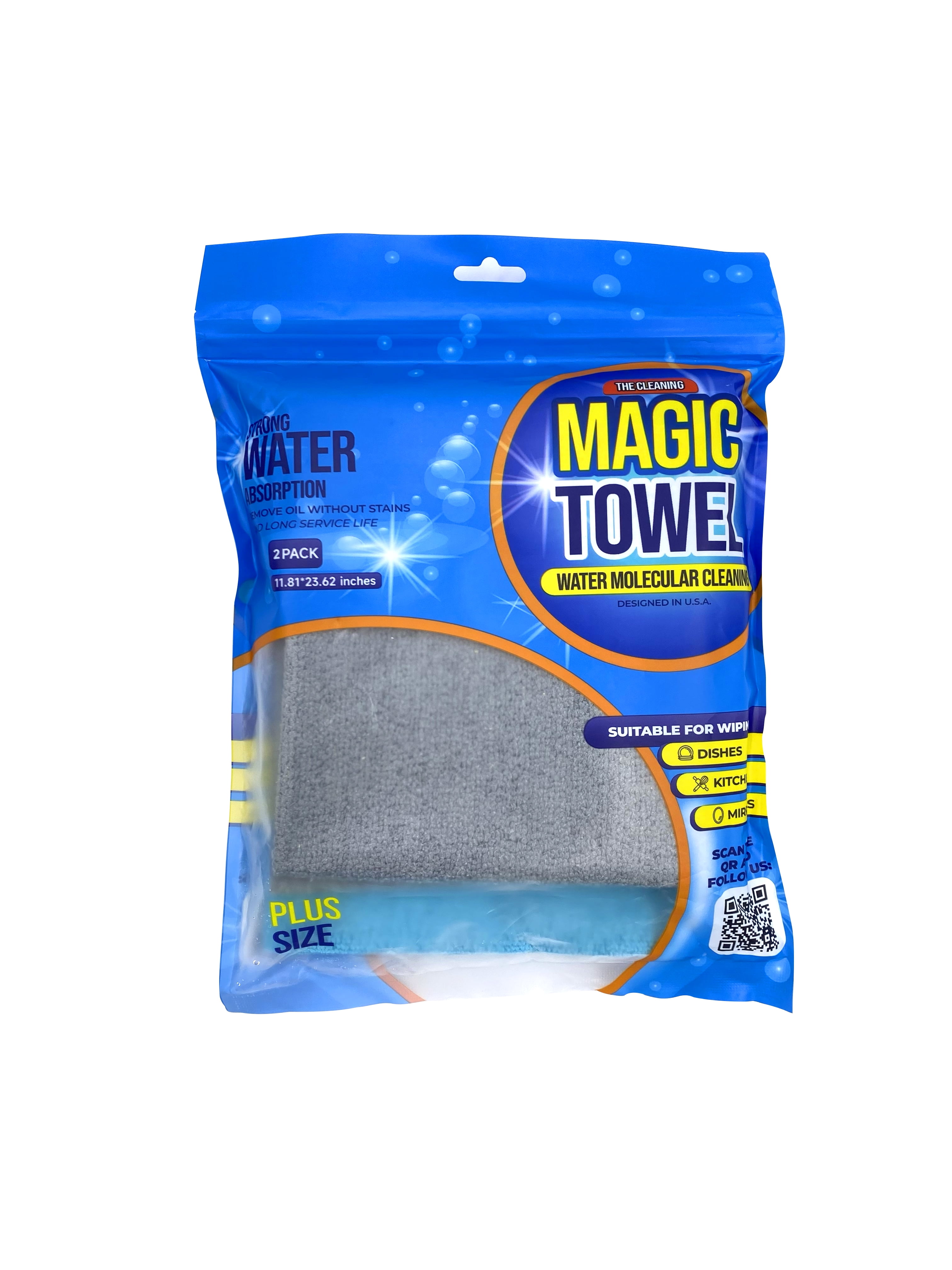 Magic Towel Cloth - Gray, and Blue - Plus Size - 3 Pack (6 Clothes ...