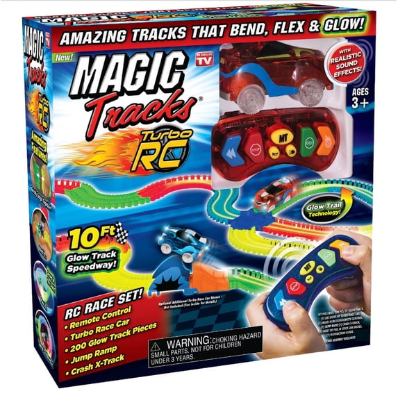 Magic Tracks Turbo RC Toy Car - 10ft Flexible Track, Battery Operated ...