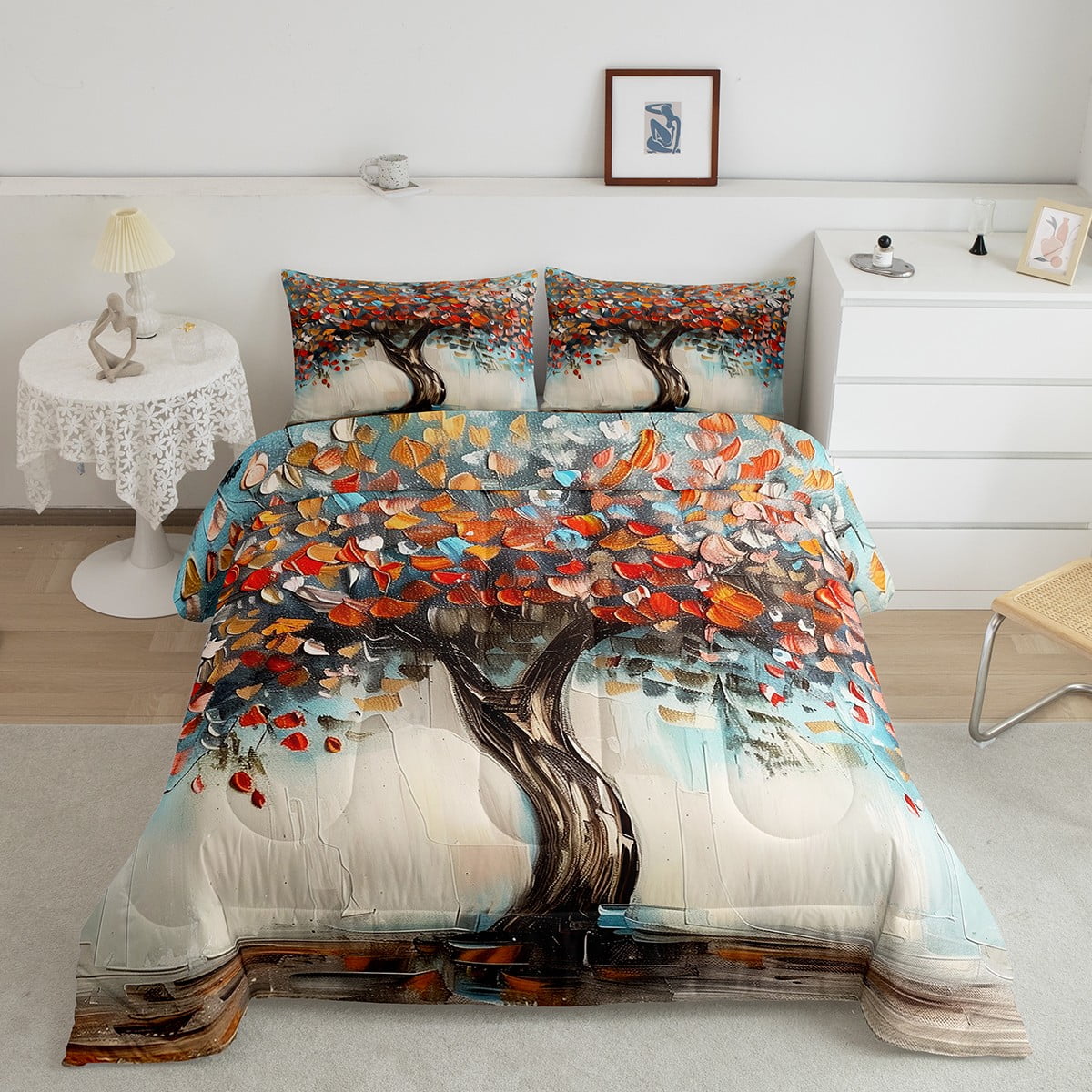 Magic Tree of Life King Bedding Sets Abstract Watercolor Comforter Set ...