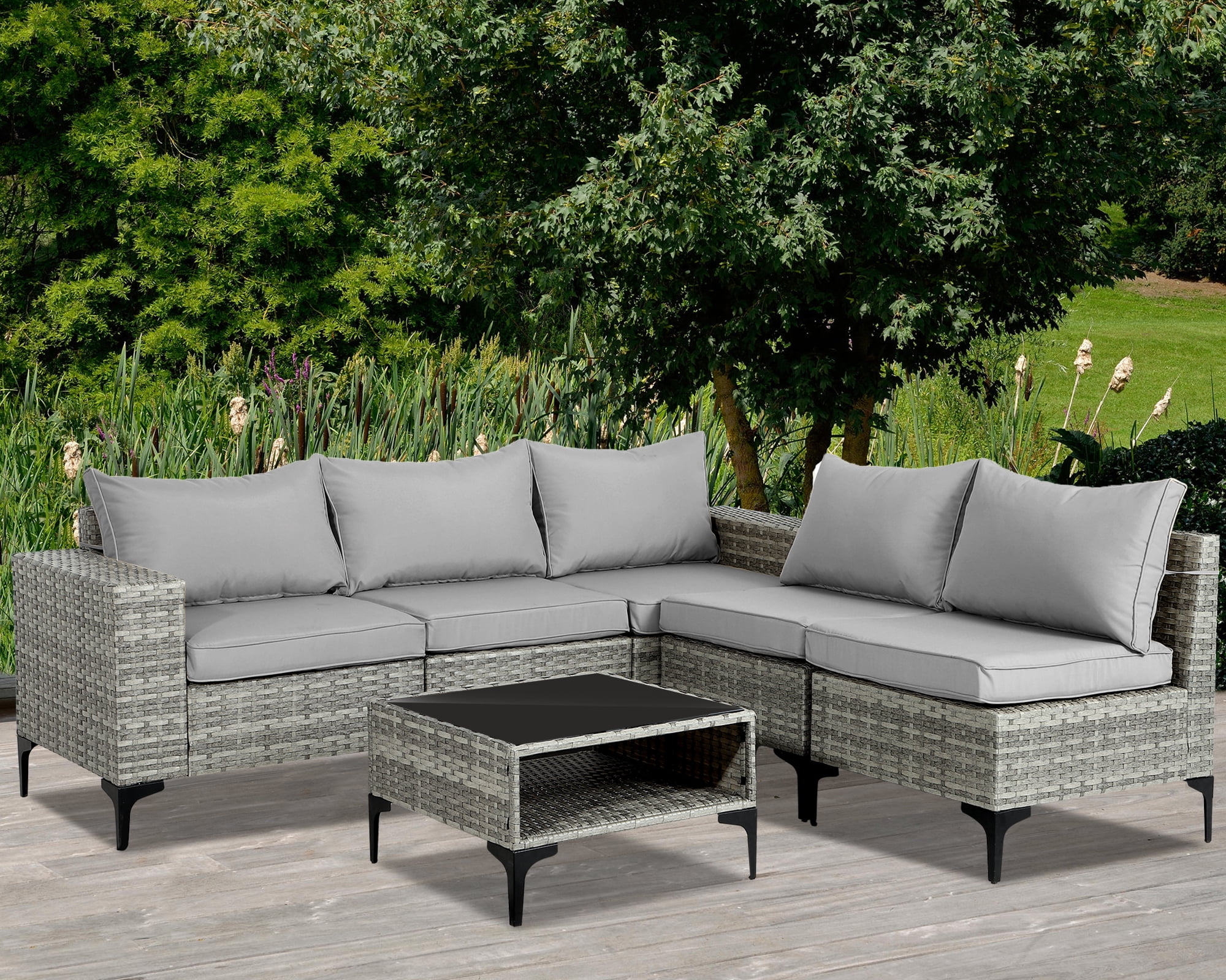 Magic Union 6 Pieces Patio Furniture Sets Outdoor Sectional Patio Sofa ...