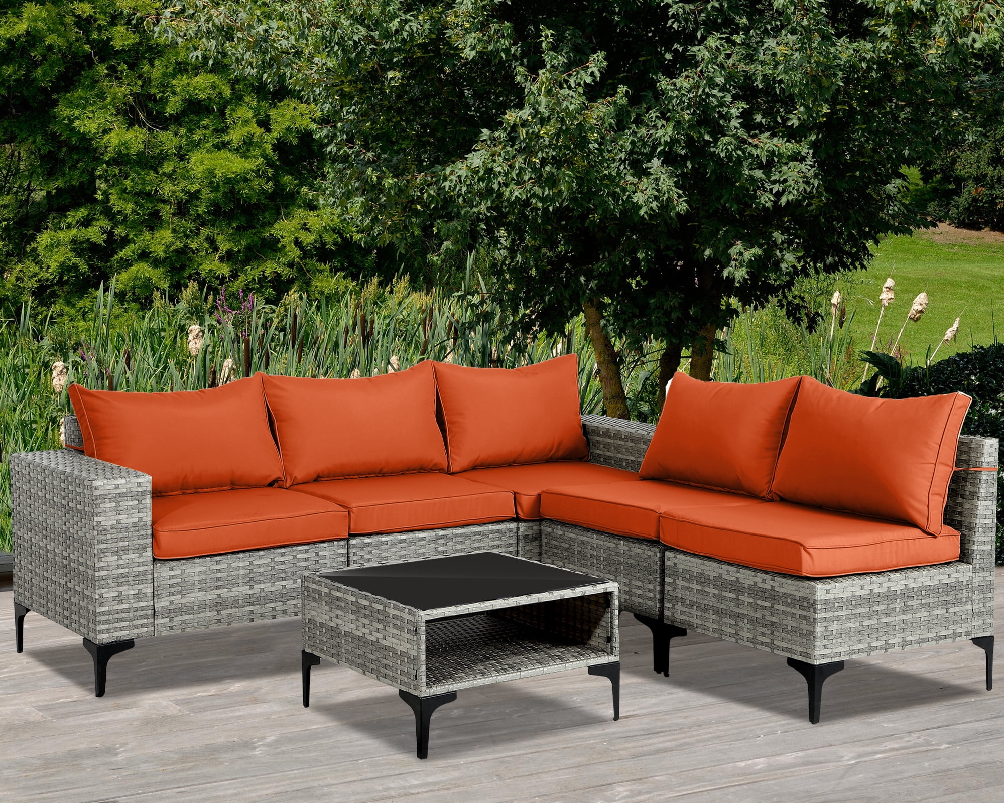 Magic Union 6 Pieces Patio Furniture Sets Outdoor Sectional Patio Sofa ...