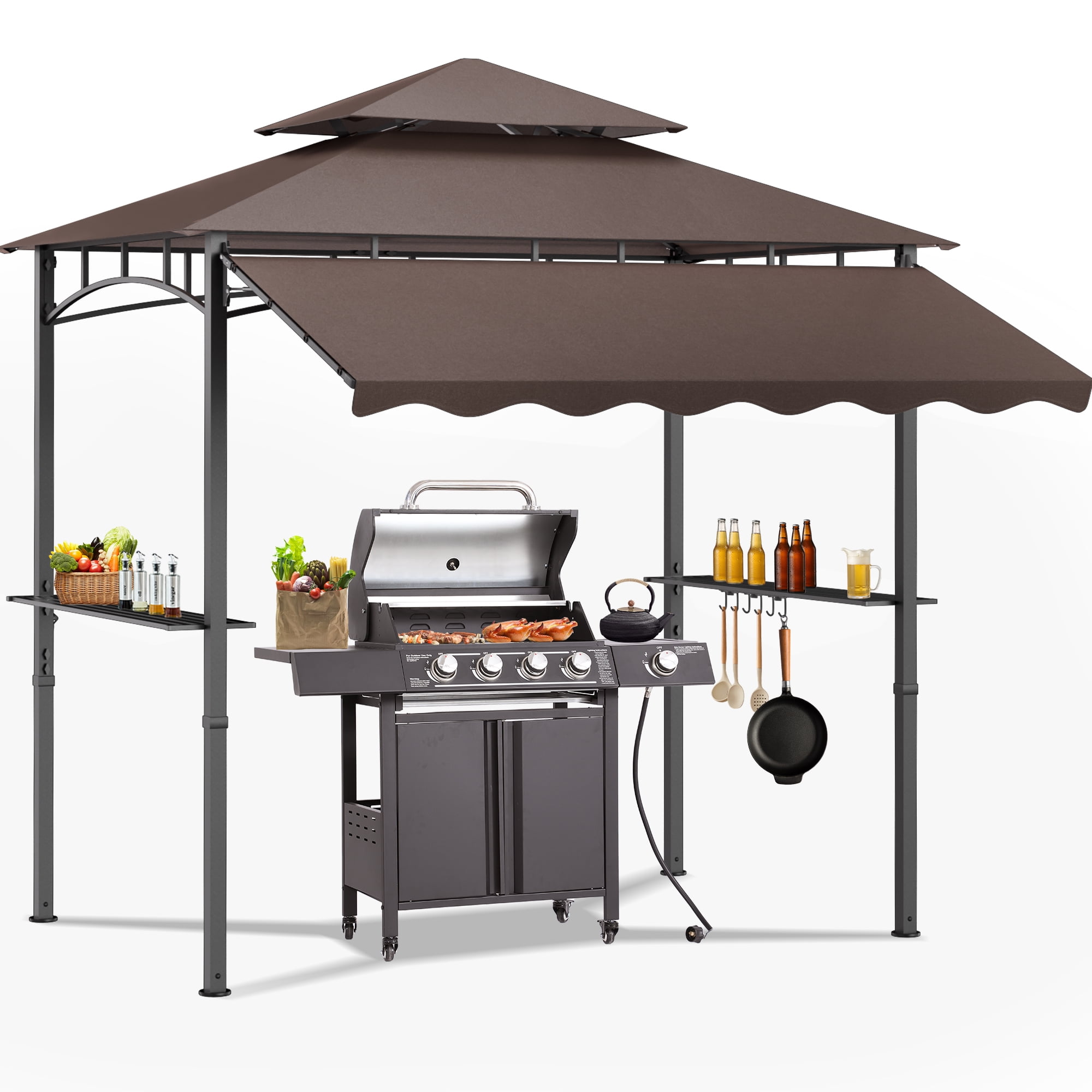 Magic Union 8'X8' Grill Gazebo Canopy - Heavy Duty Steel Frame, Double ...
