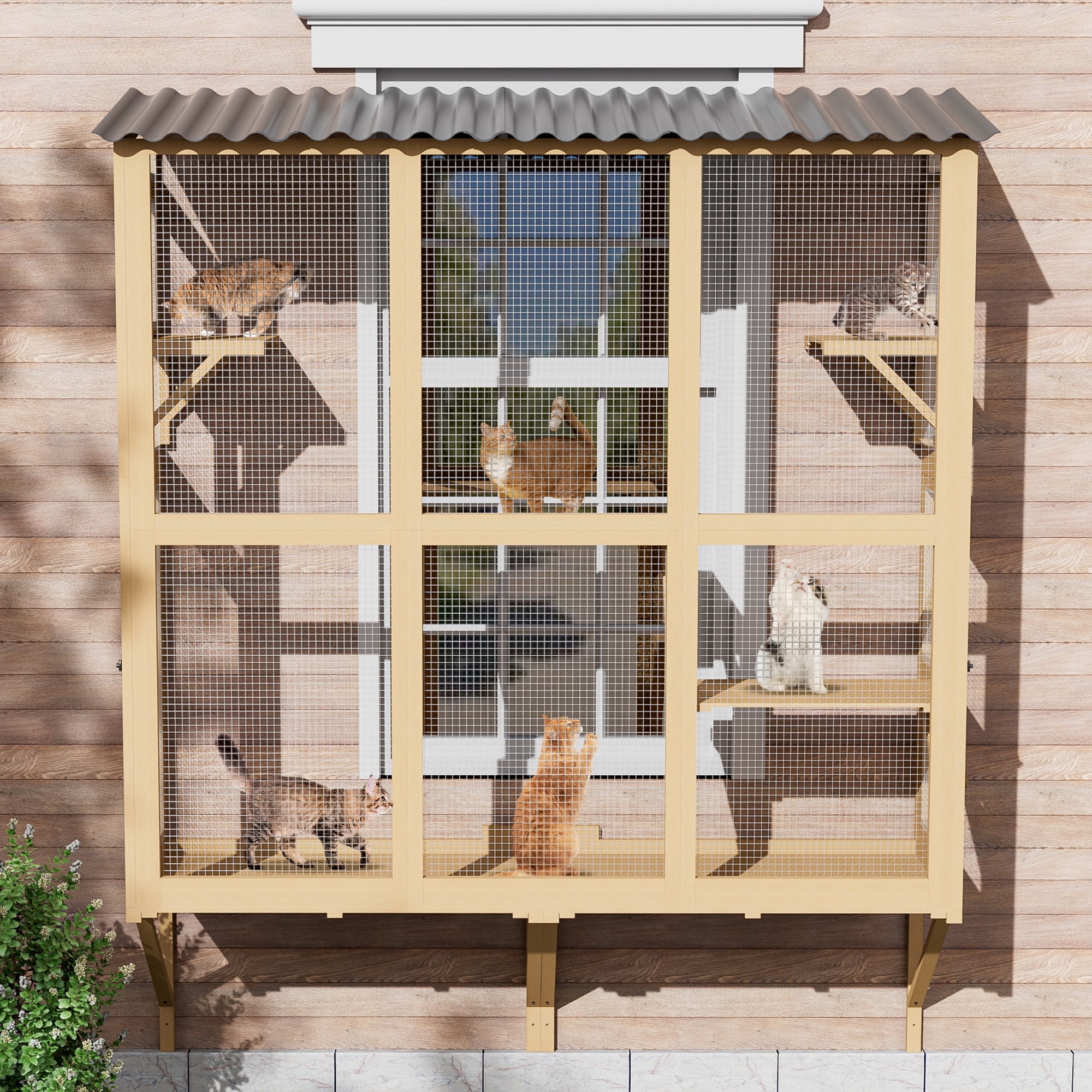 Magic Union Catio Large Cat Window Box, Wooden Cat Window Perch ...