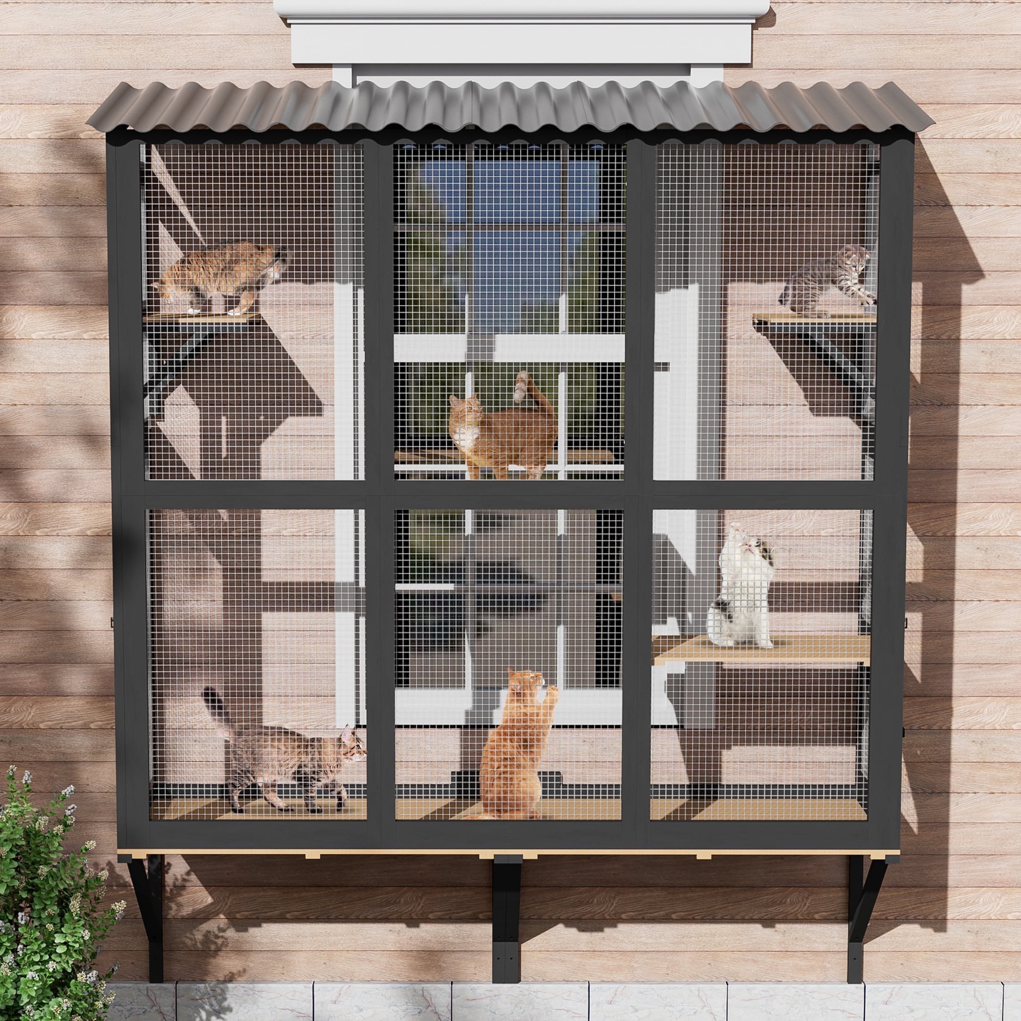 Magic Union Catio Large Cat Window Box, Wooden Cat Window Perch ...