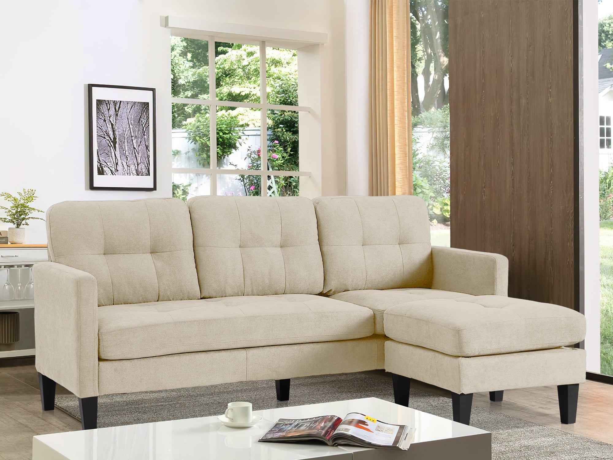 Magic Union Movable Apartment Size Convertible Sectional Sofa, L-Shaped ...