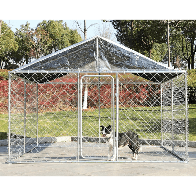 Magic Union Large Steel Dog Kennel, 118''x118''x83'', Waterproof UV ...