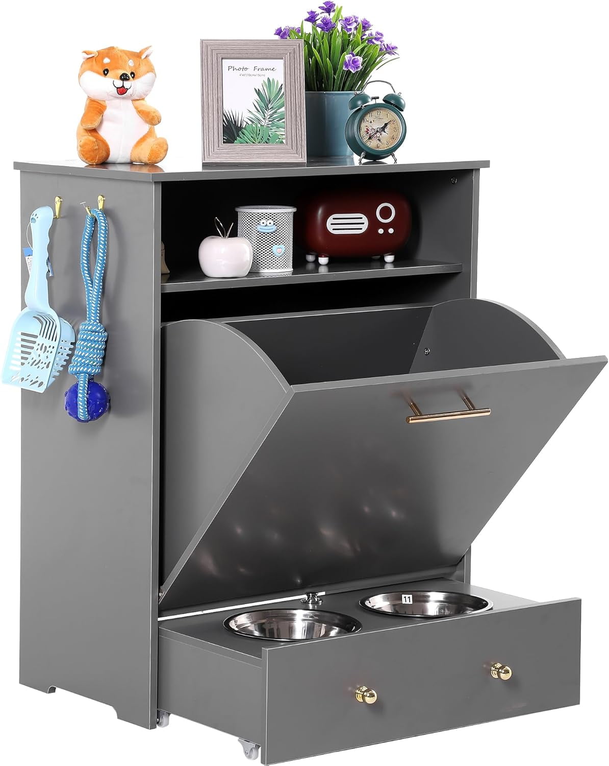 Magic Union Pet Feeder Station Storage Cabinet, Dog Food Storage ...