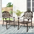 Magic Union Set of 2 Cast Aluminum Patio Dining Chairs, All-Weather ...