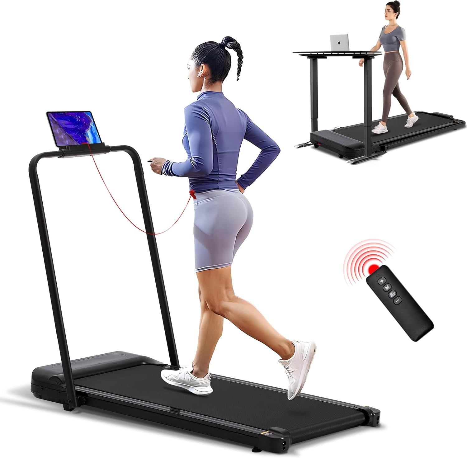 Magic Union Walking Pad Treadmill Under Desk, 3 in 1 Portable Mini ...