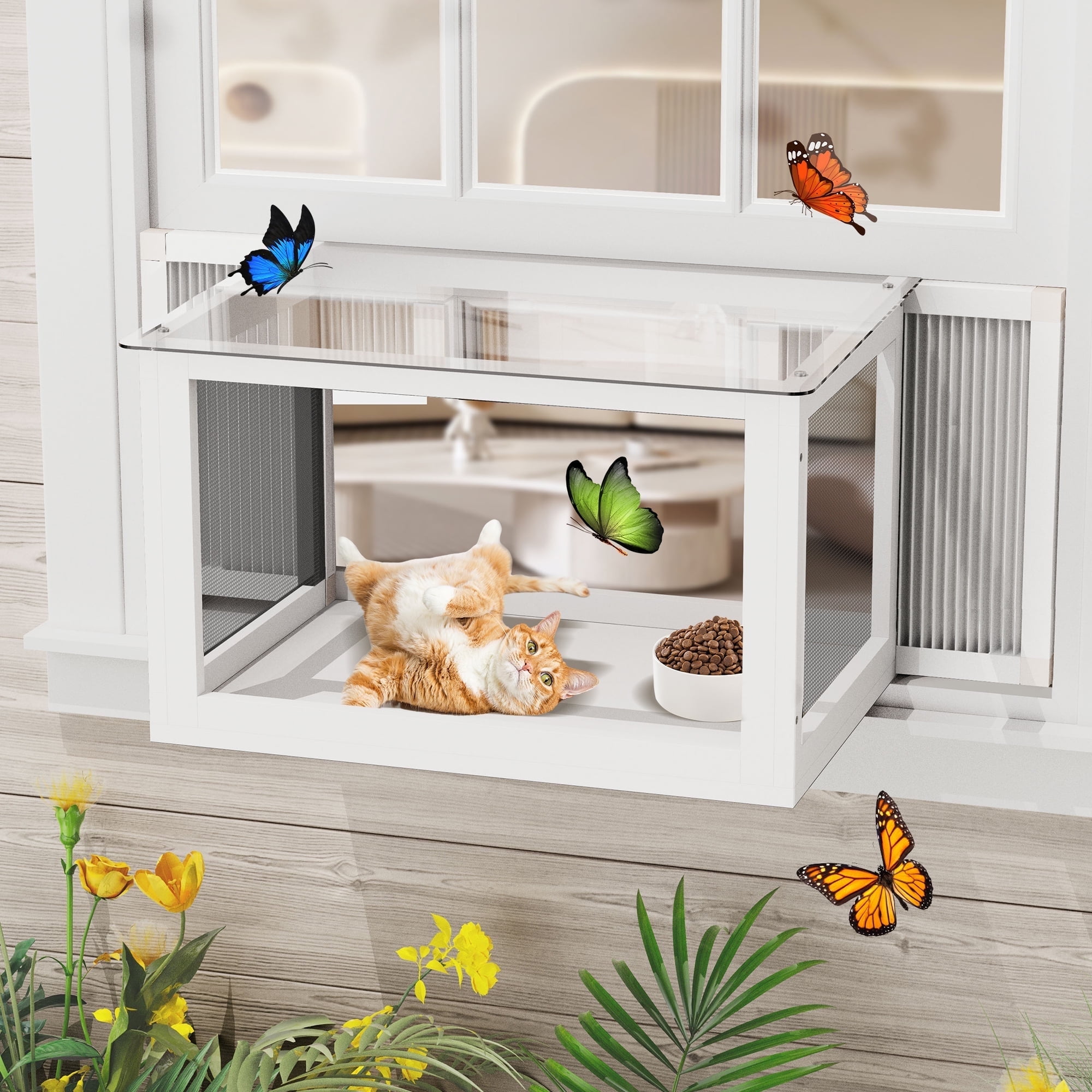 Magic Union Window Catio for Indoor Cats, Cat Catio Outdoor Enclosure ...
