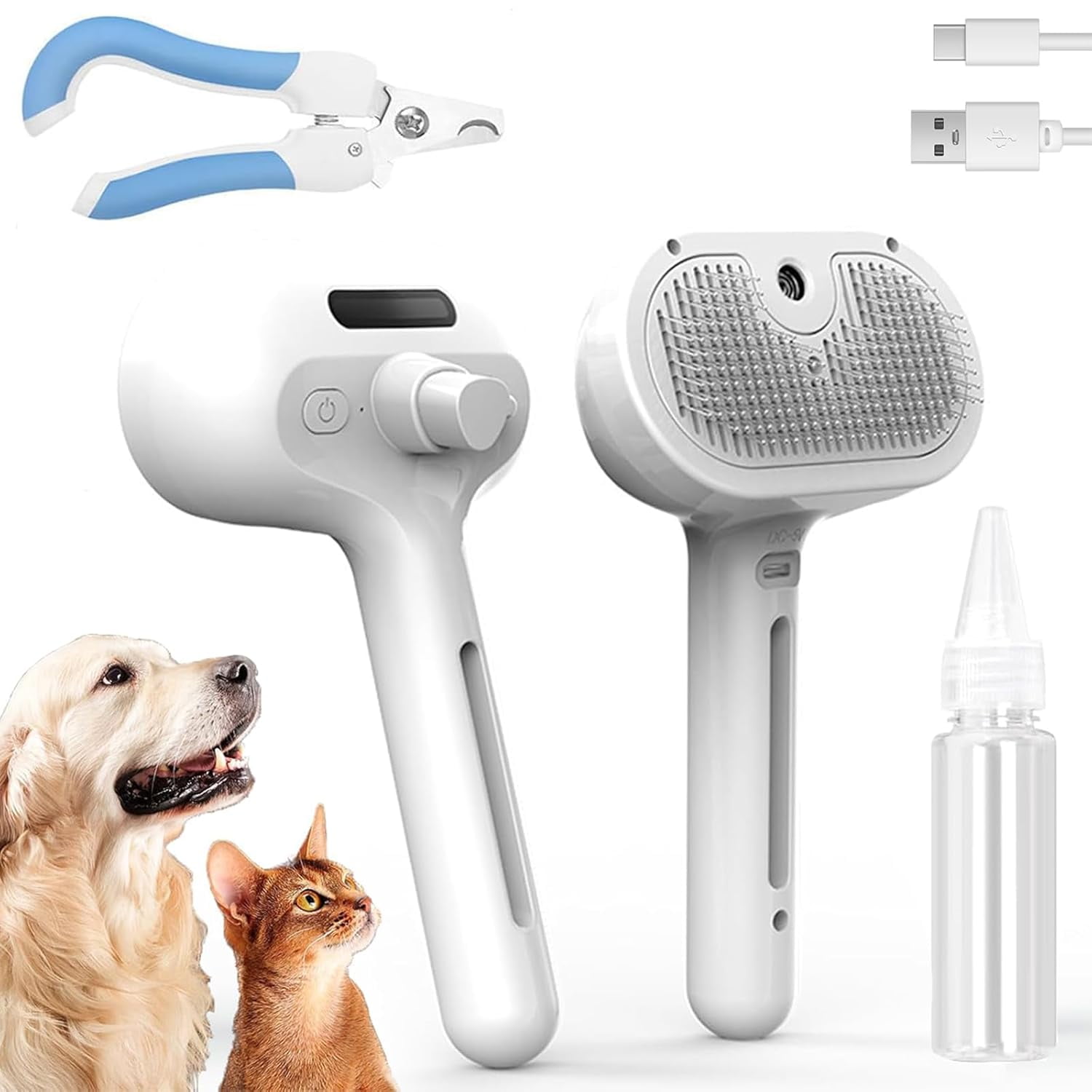 Magic Wand for Pet Hair - Lettuce Pets Mist Massage Brush with 210 Soft ...