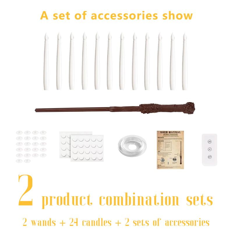 Magic Wand Remote Control Candle Wand,12/24pcs Magic Hanging Candles ...