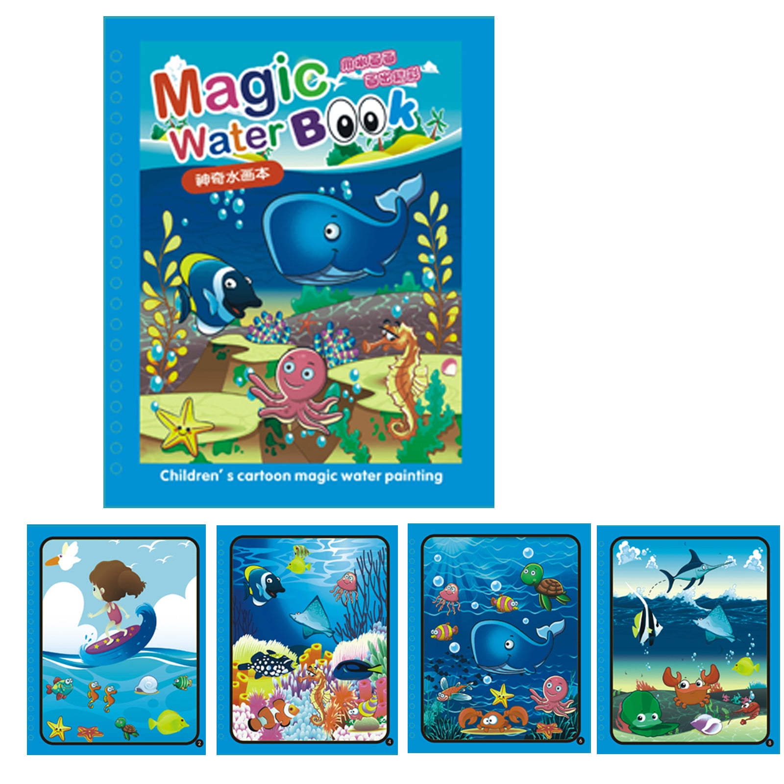 Magic Water Drawing Book Magic Water Reusable Doodle Board for Kids ...