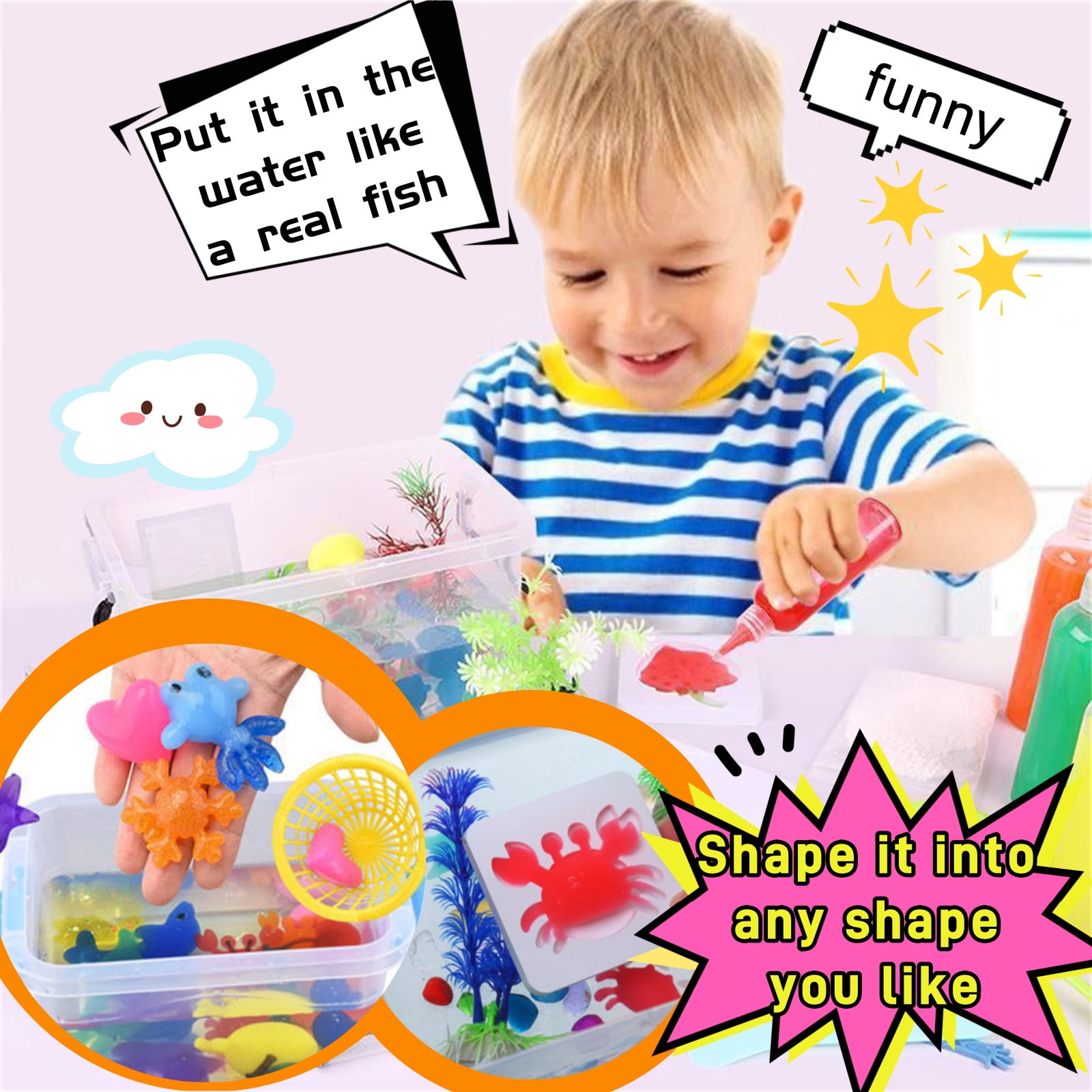 Magic Water Elf Kids Diy Toys Kit Creative Diy Magic Water Elf Toy ...