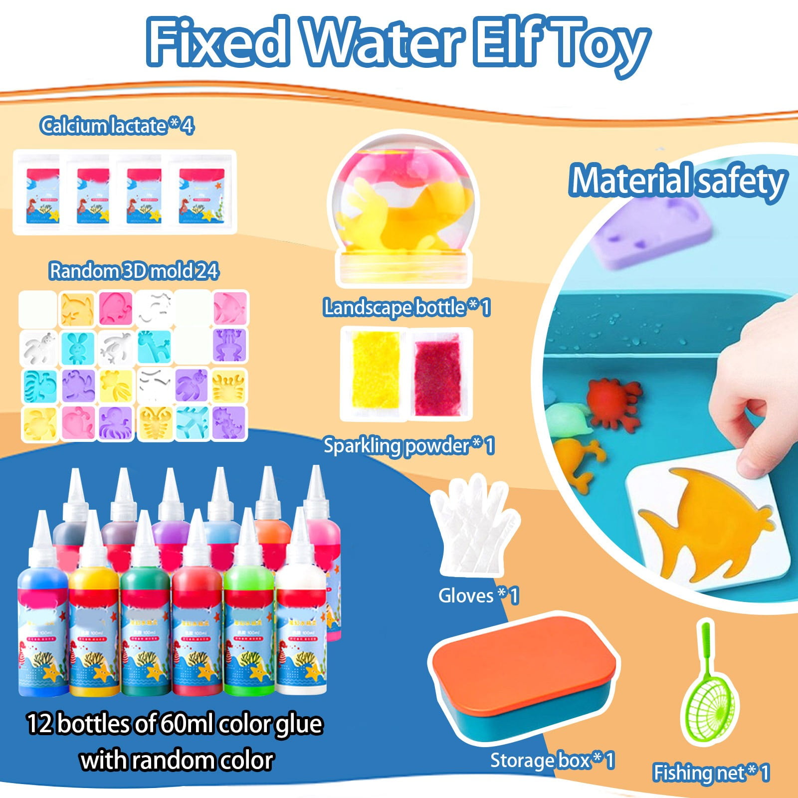 Magic Water Elf Toy Kit, 2024 New Handmade Water Animal Set Water Gel ...