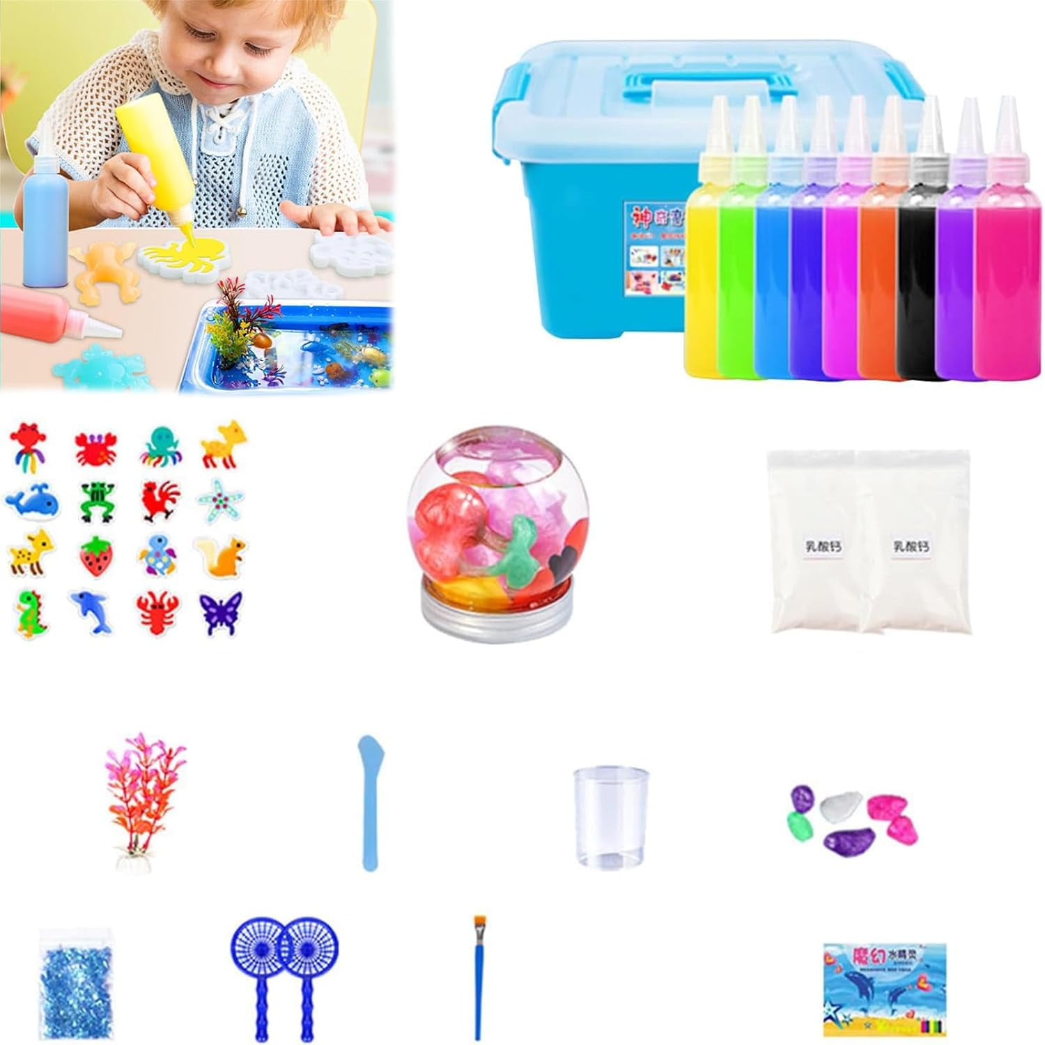 Magic Water Elf Toy Kit, Aqua Elf Water Spirit Gel Kit, 3D Ocean DIY ...