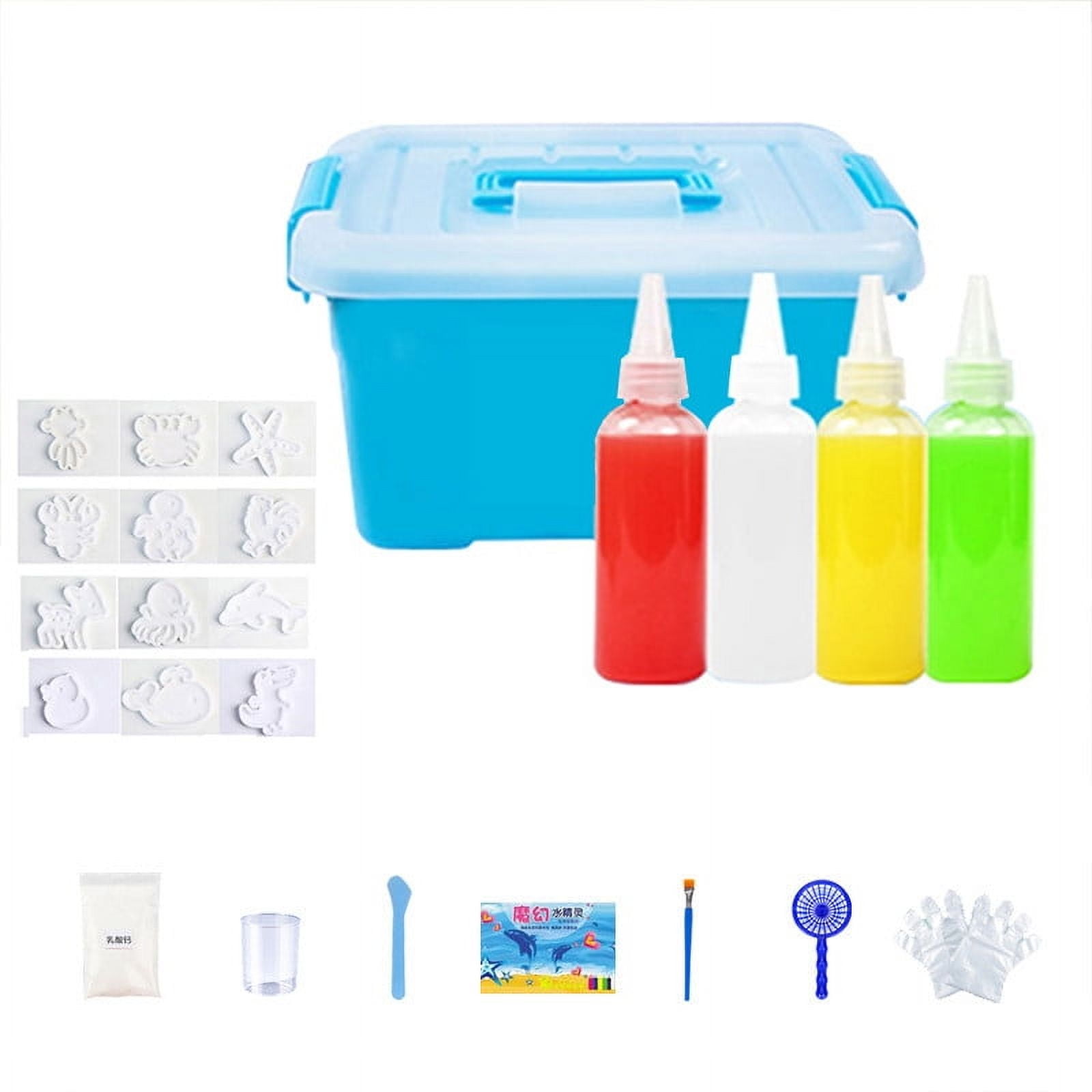Magic Water Elf Toy Kit DIY Ocean Gel Playset: 4-Color 120ml Solutions ...