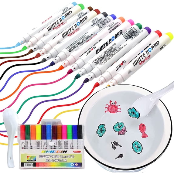 MAIDOU Water Watercolor Painting Pens 12 Colors Floating Ink Water ...