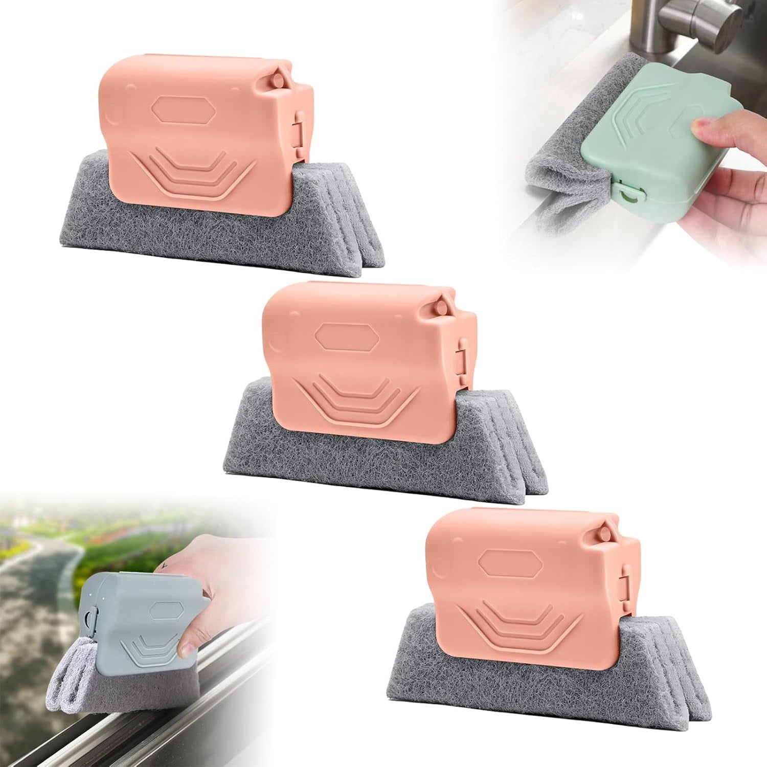 Magic Window Track Cleaner, Hand-Held Groove Cleaning Brush Tools Set ...