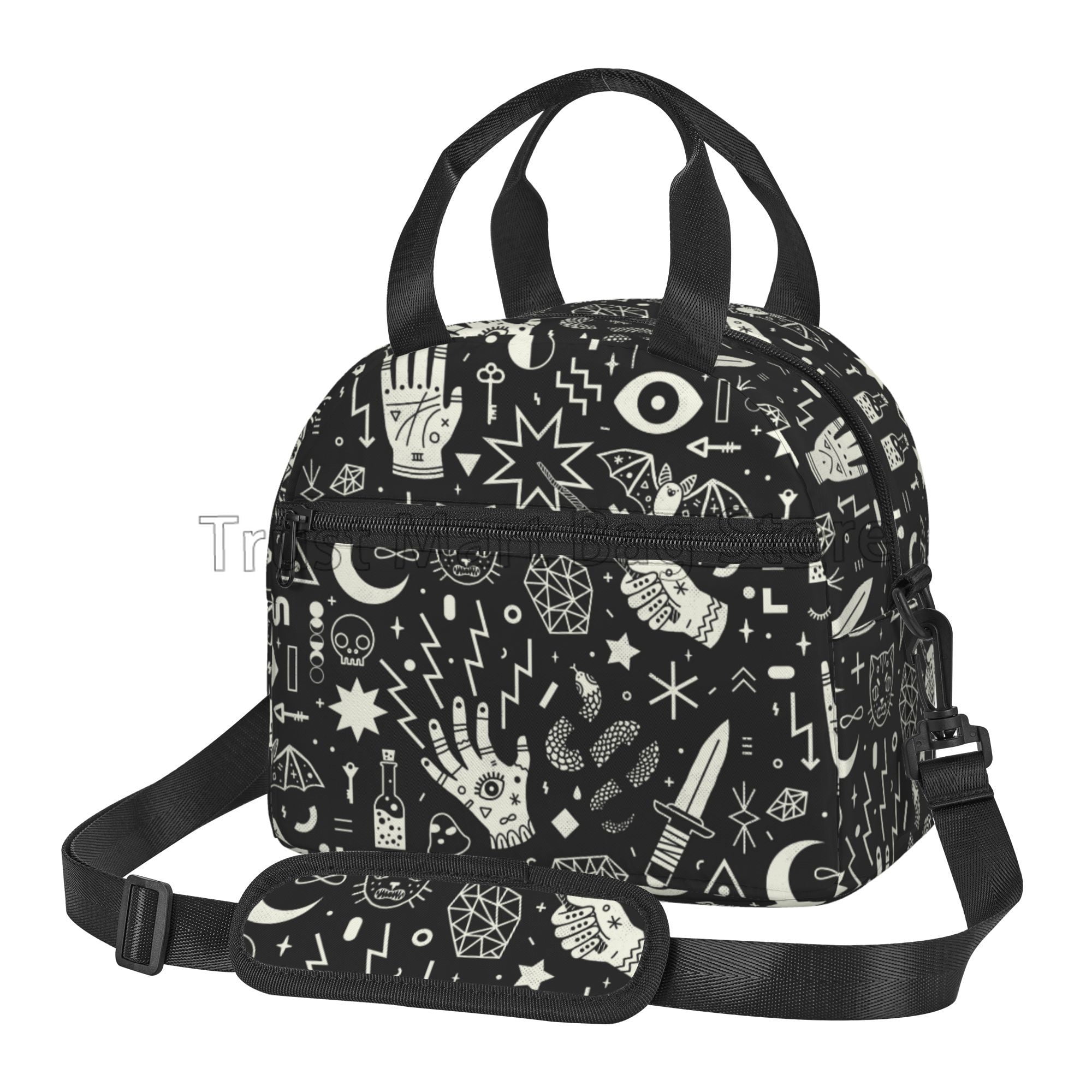 Magic Witch Goth Lunch Box Reusable Insulated Lunch Bag with Shoulder ...