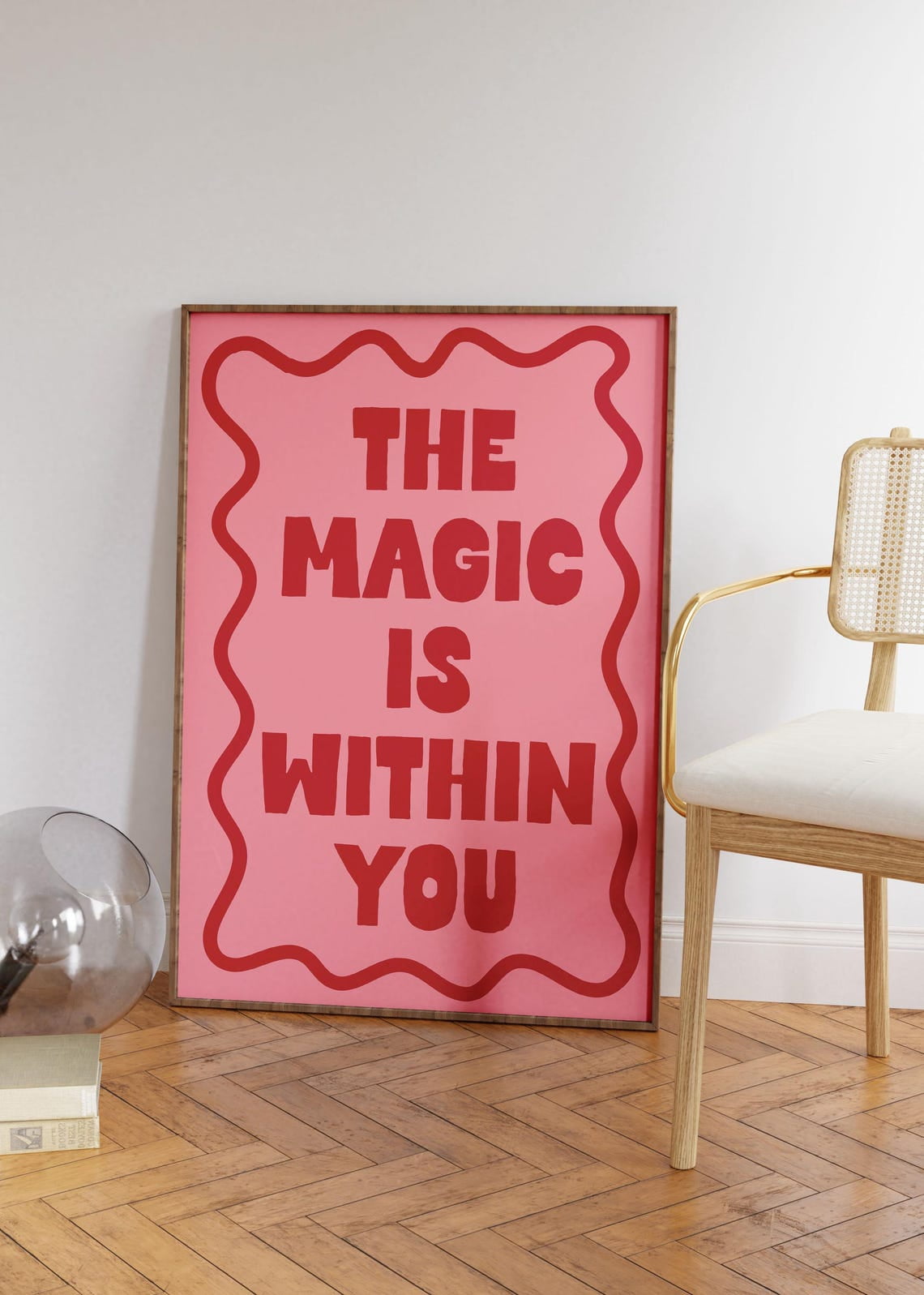 The Magic Is Within You Art Poster, Pink And Red Poster, Daily ...