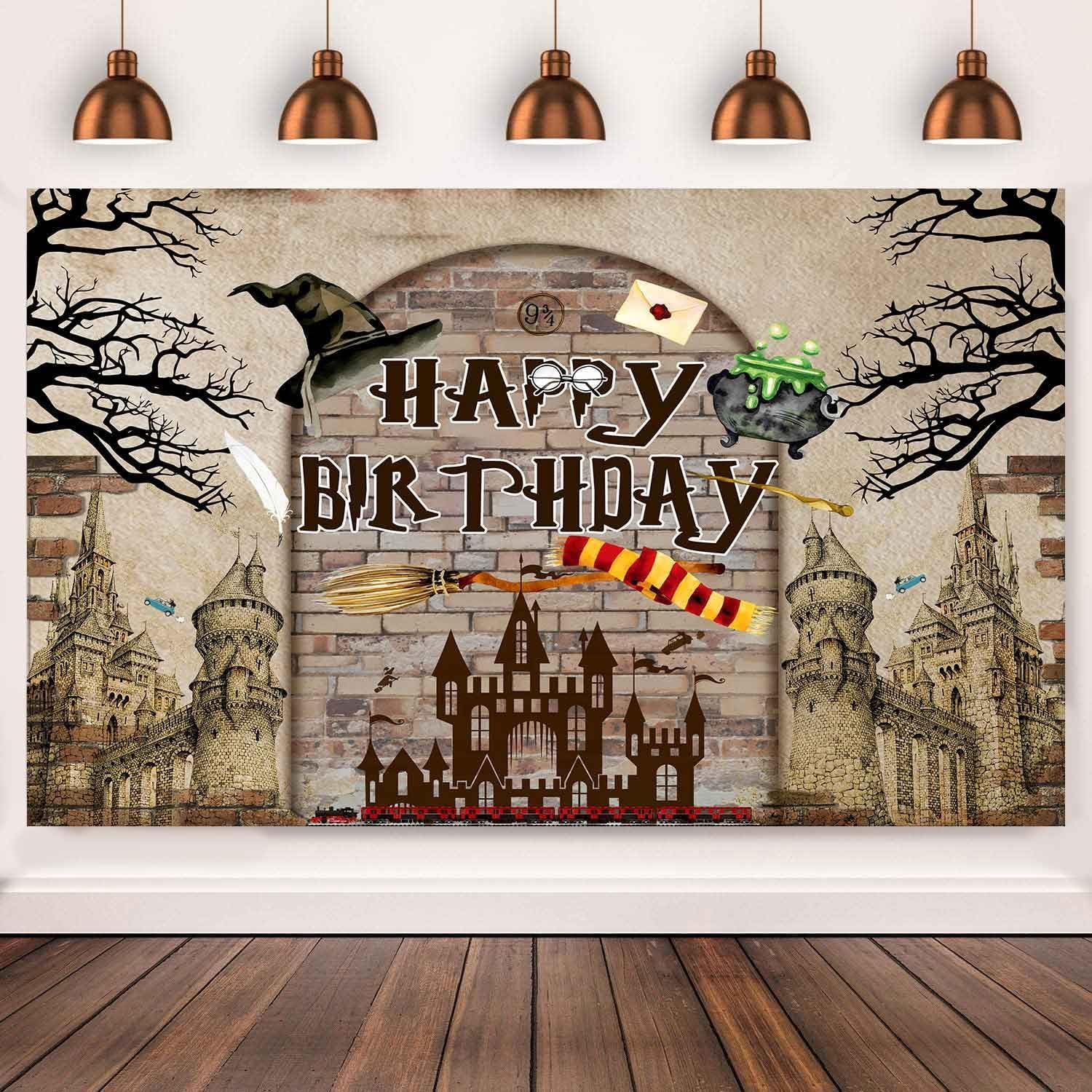 Magic Wizard Birthday Backdrop for Boys Girls Magic School Castle ...