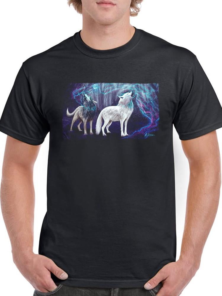 Magic Wolf Howl T-Shirt Men -Anthony Chirstou Designs, Male Large ...