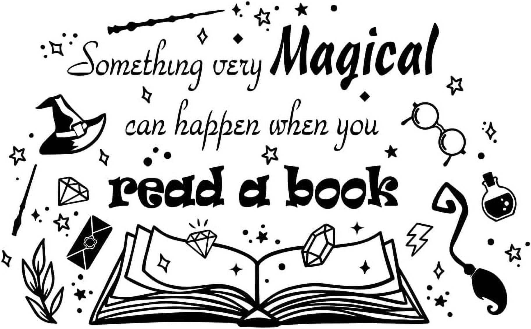 Magic Word Wizard Reading Wall Decal Removable Wall Stickers Magic Book ...