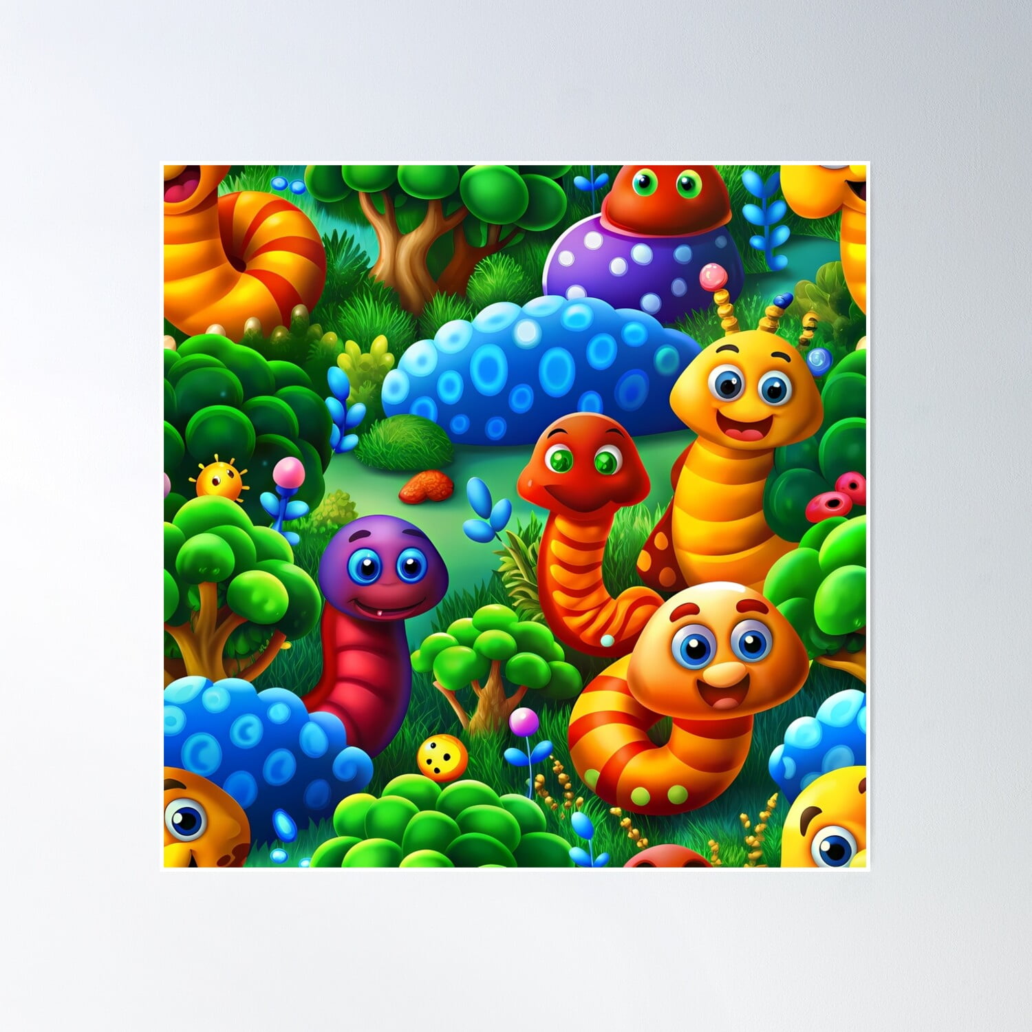 Magic Worms Walking Through The Enchanted Forest - Seamless Pattern #6 ...
