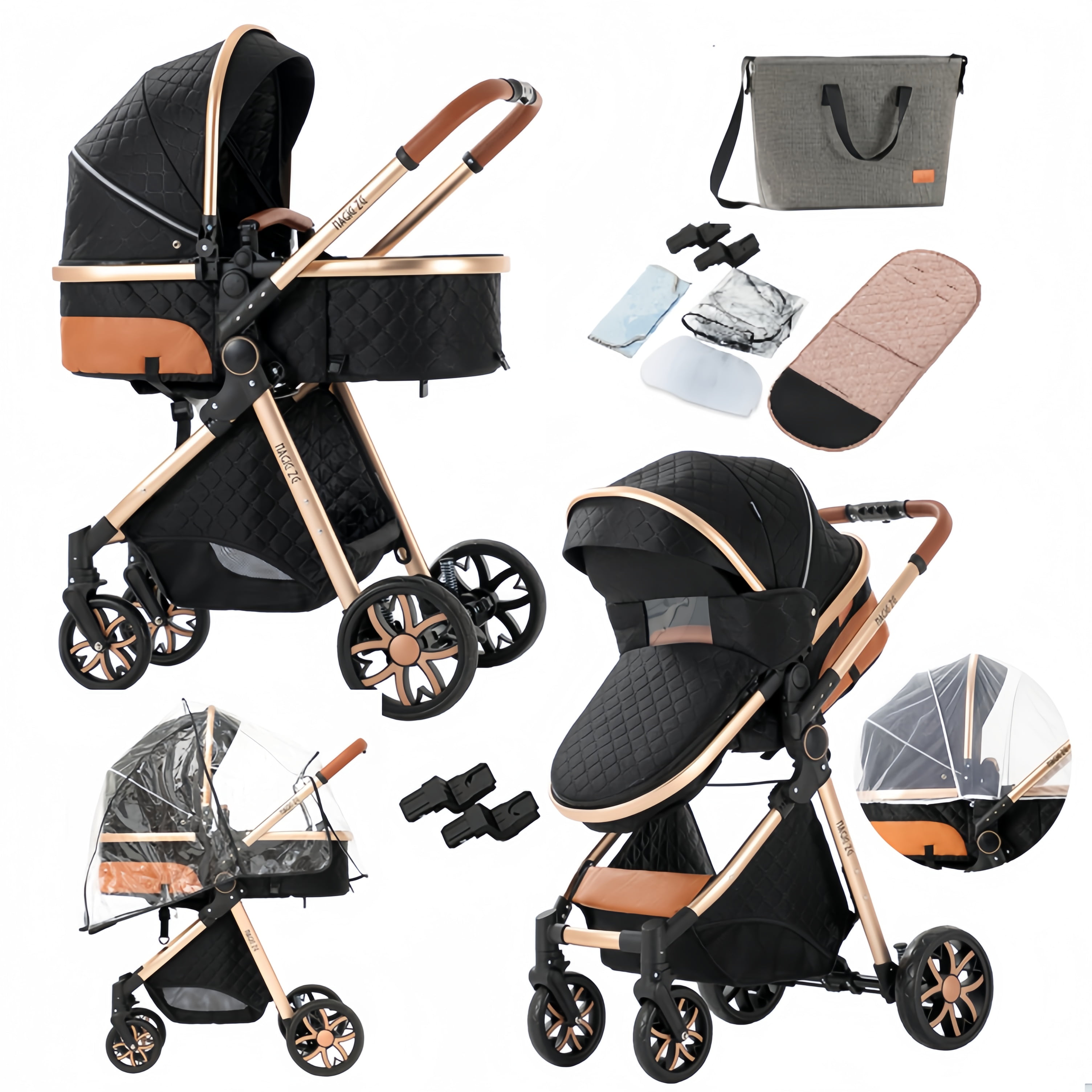 Magic Zc 2-in-1 Convertible Stroller Folding Stroller,Baby Newborn ...