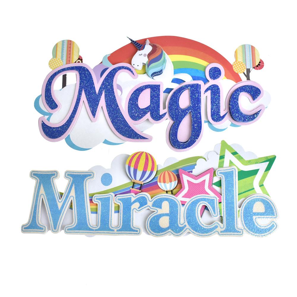 Magic and Miracle Word Art Stickers, 5-1/2-Inch, 2-Piece - Walmart.com