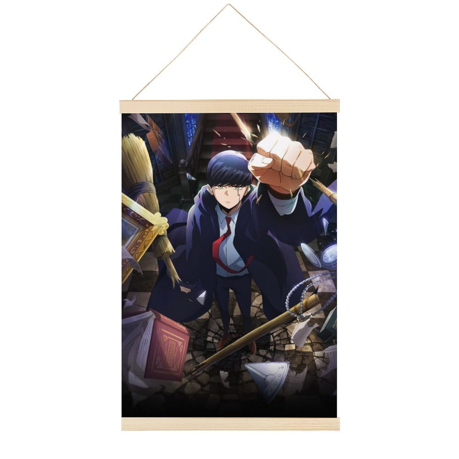 Magic and Muscles Poster Hanger Art, Japanese Anime Scroll Poster, Wood ...