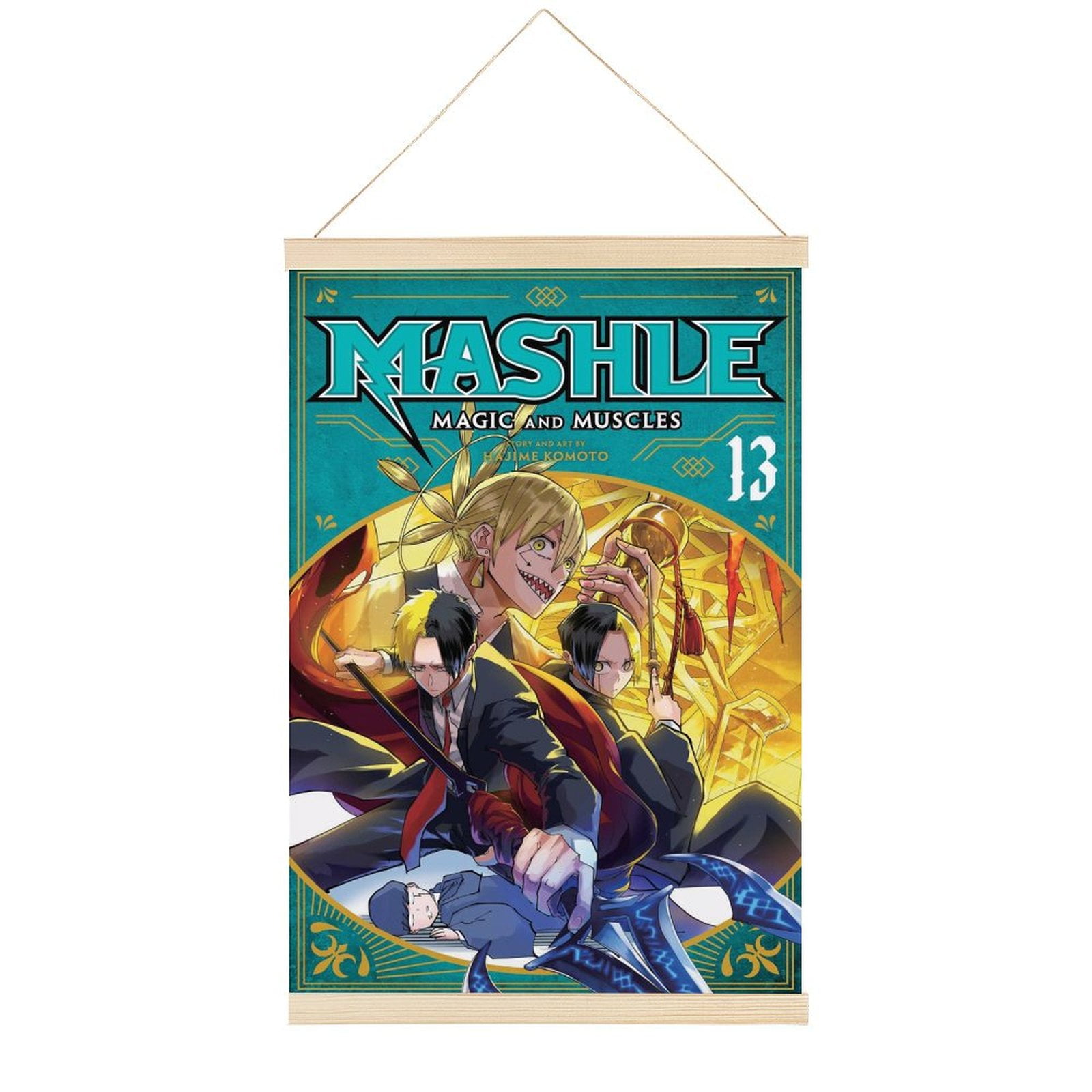 Magic and Muscles Poster Hanger Art, Japanese Anime Scroll Poster, Wood ...