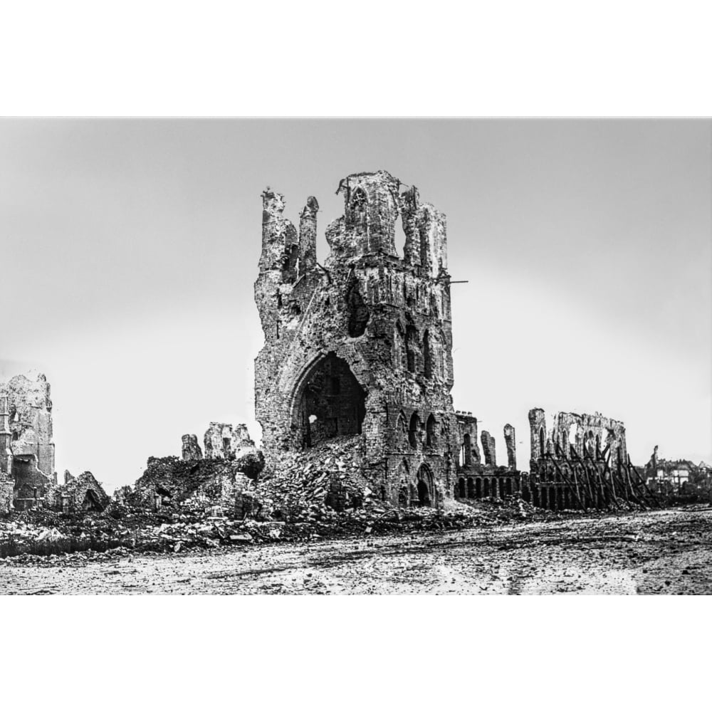 Magic lantern slide WW1 1914-1918 World war one images. Bomb damage ...