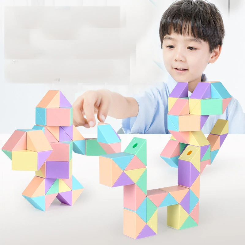 Magic rule folding children Educational toy stress relief cube Snake Cubes Twist Transformable ...