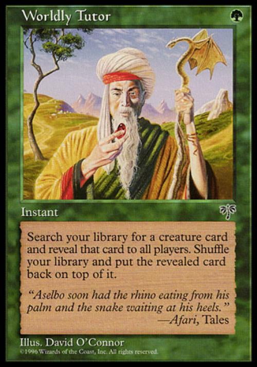 Magic the Gathering - Mirage - Worldly Tutor Light Play - Walmart.com