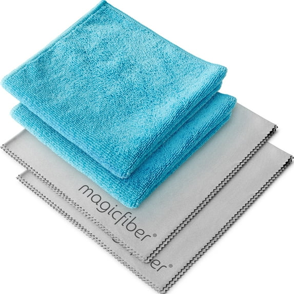MagicFiber Microfiber Cleaning Cloth SBF3 - 4 Pack Large Cloths, Highly ...