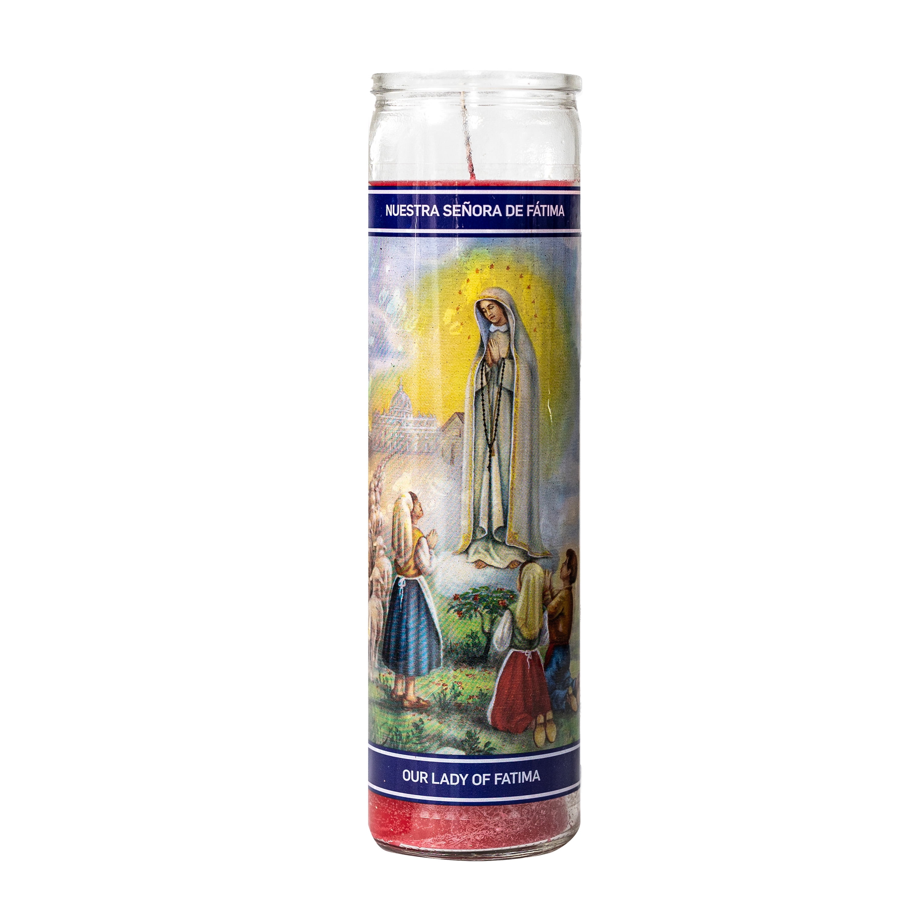 MagicLight Religious Candles 9.6 oz - Glass Jar, Unscented, Lady Fatima ...