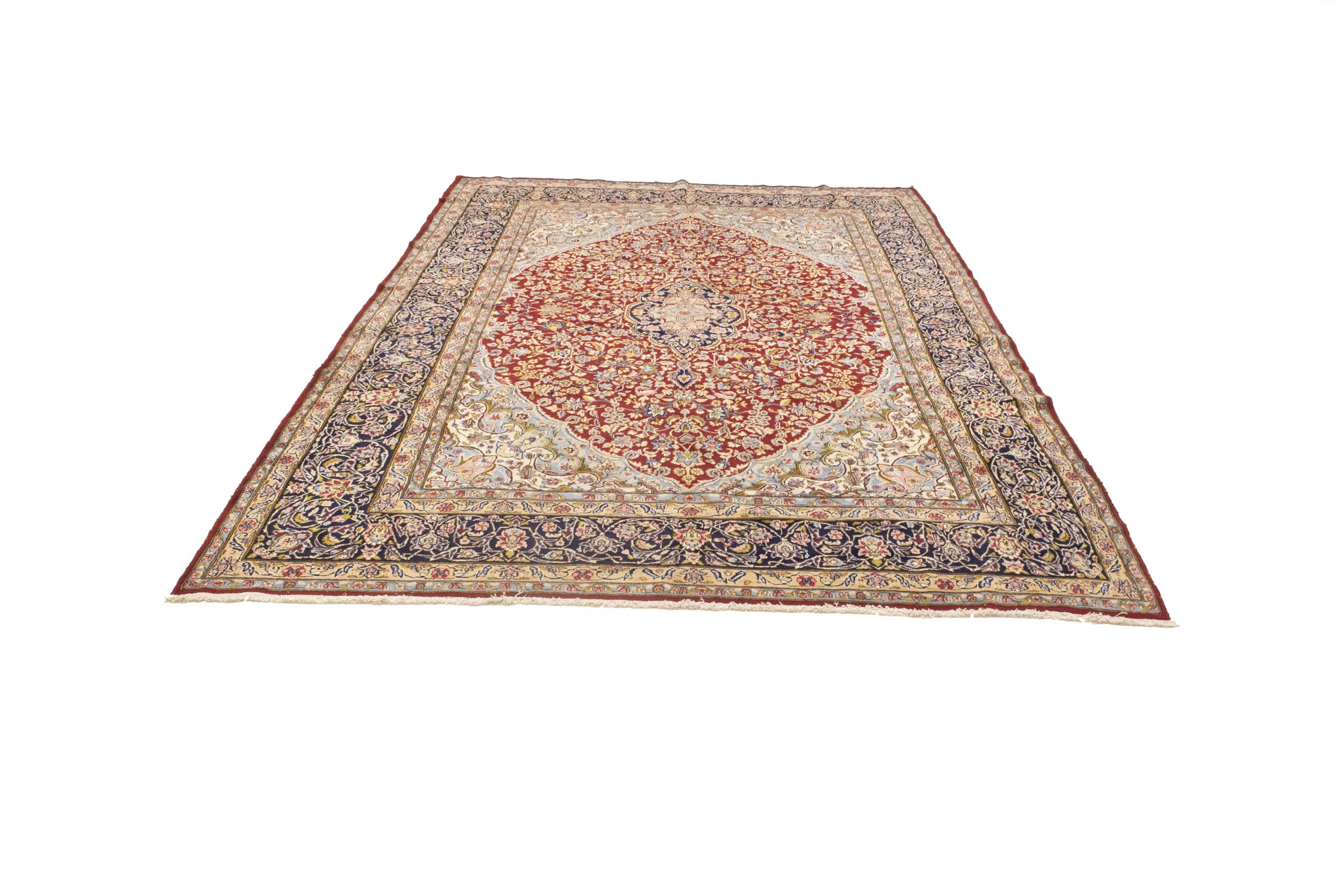 MagicRugs Traditional Floral Red Kerman 8'8 X 13'0 Ft Oriental Area Rug ...