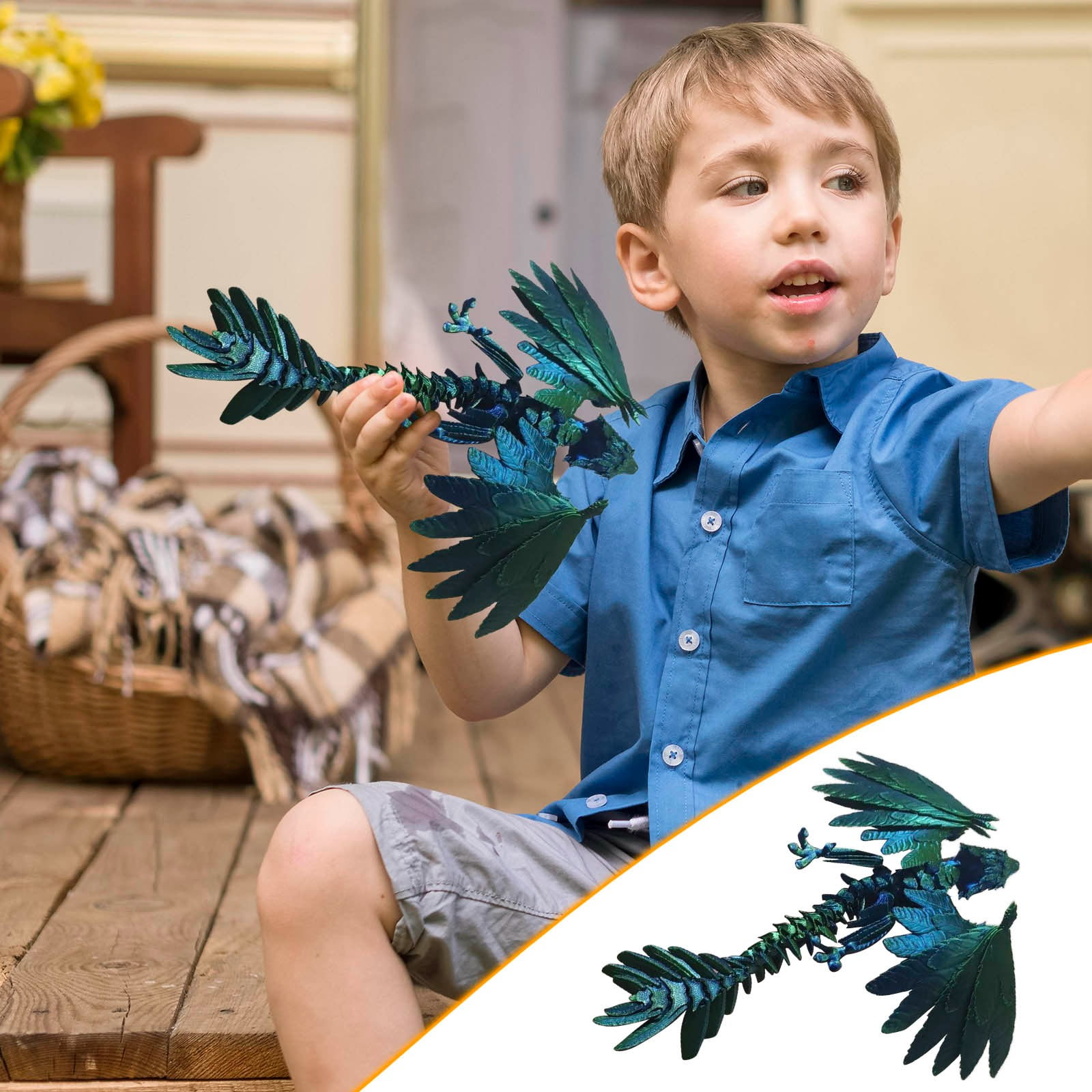 MagicXflow 3D printed pterodactyl winged dragon model, Full Articulated ...